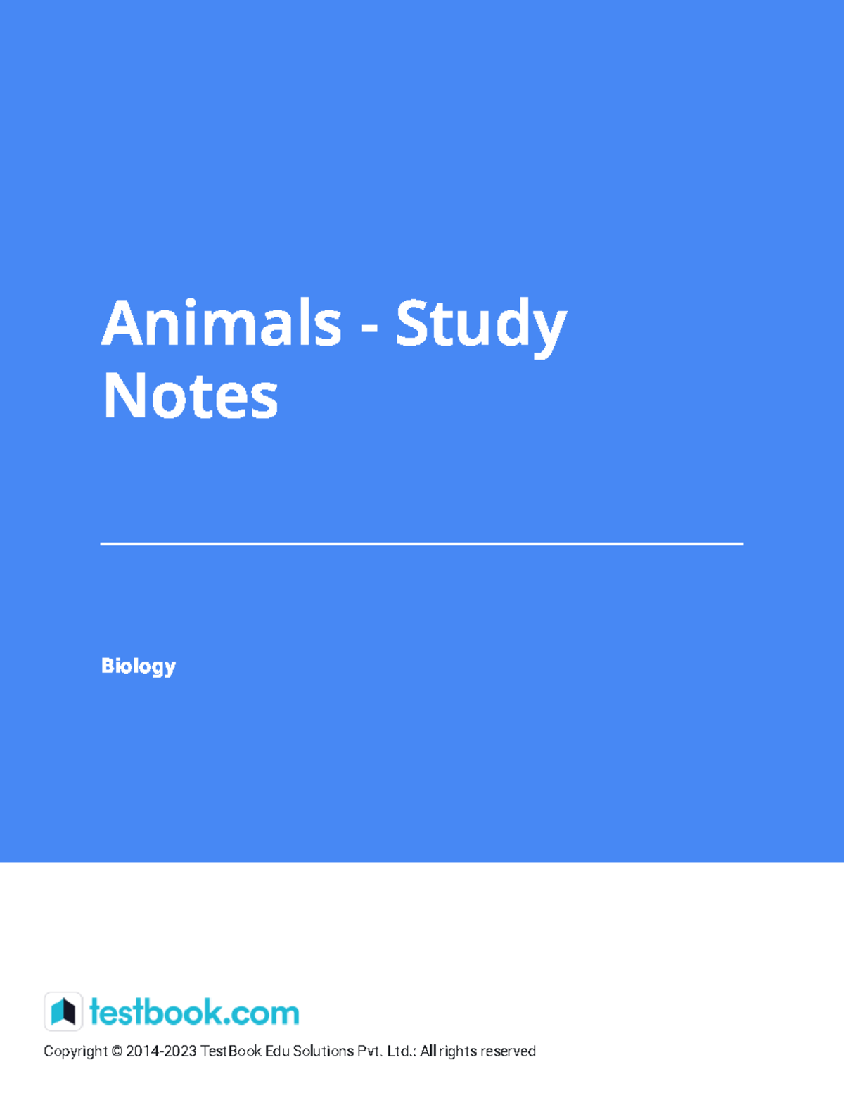 Animals - Study Notes - For children - Copyright © 2014-2023 TestBook ...