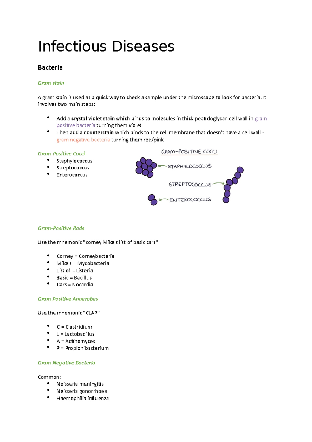 Infectious Diseases - Infectious Diseases Bacteria Gram stain A gram ...