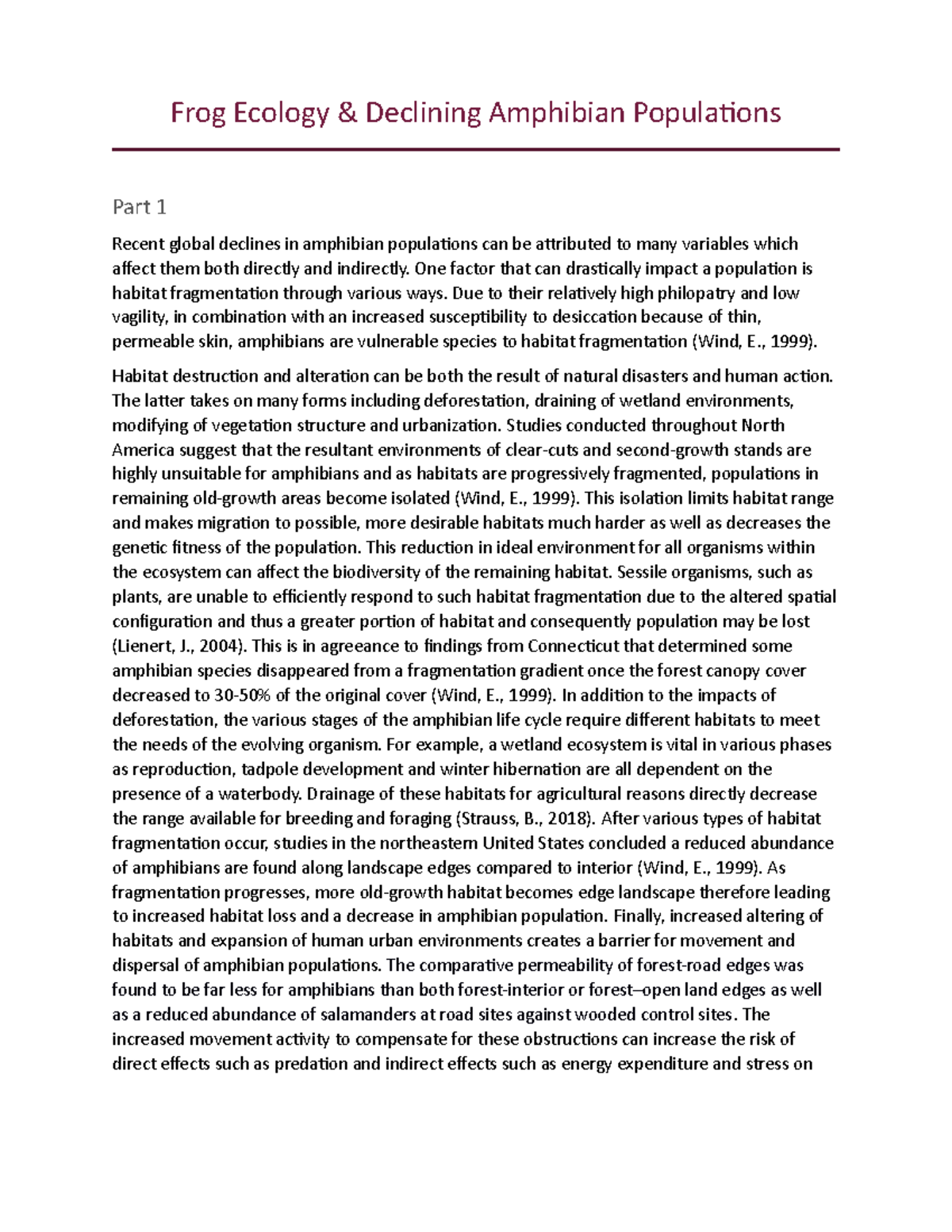 Lab #10 Frog Ecology - Frog Ecology & Declining Amphibian Populations ...