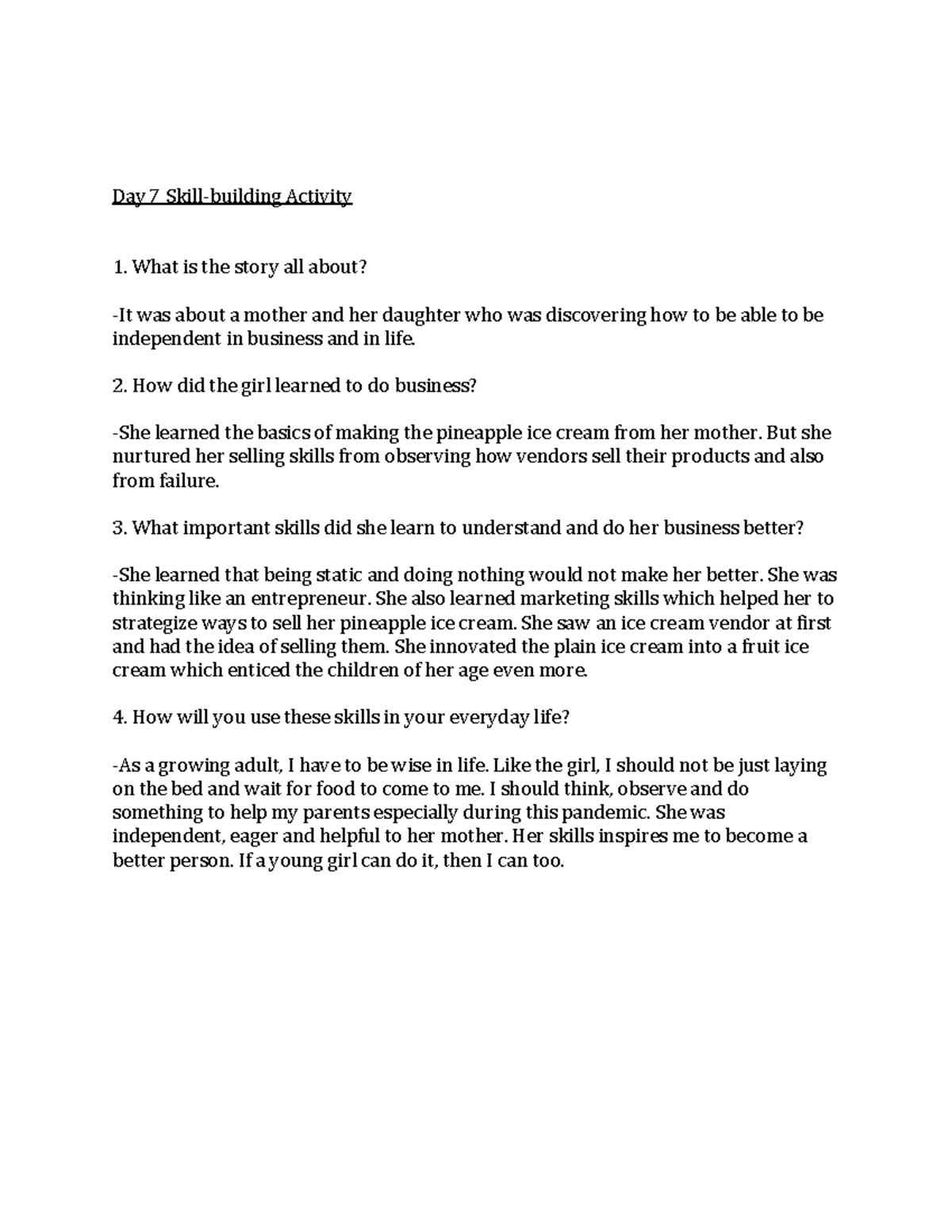 Skill building Activity Main Idea - Romero, Aliyah Kaye L. BSMLS 2-C ...