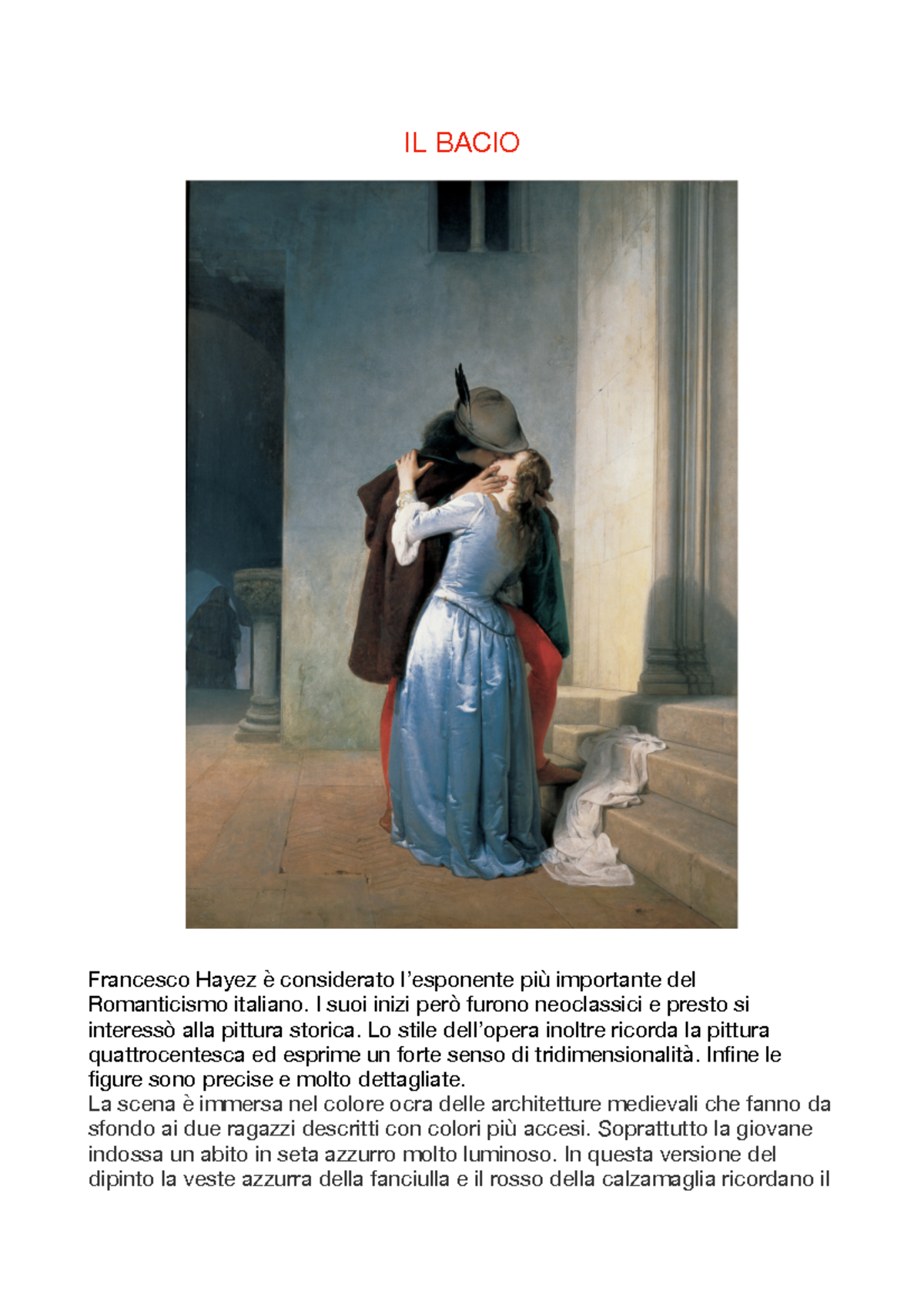 Il bacio - IL BACIO Francesco Hayez è considerato l’esponente più ...