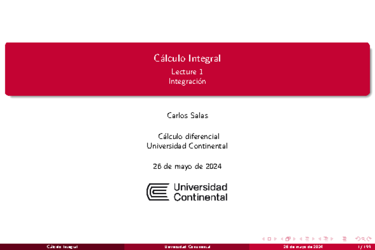 Lecture 1 - base para iniciar calculo integral - C ́alculo Integral ...
