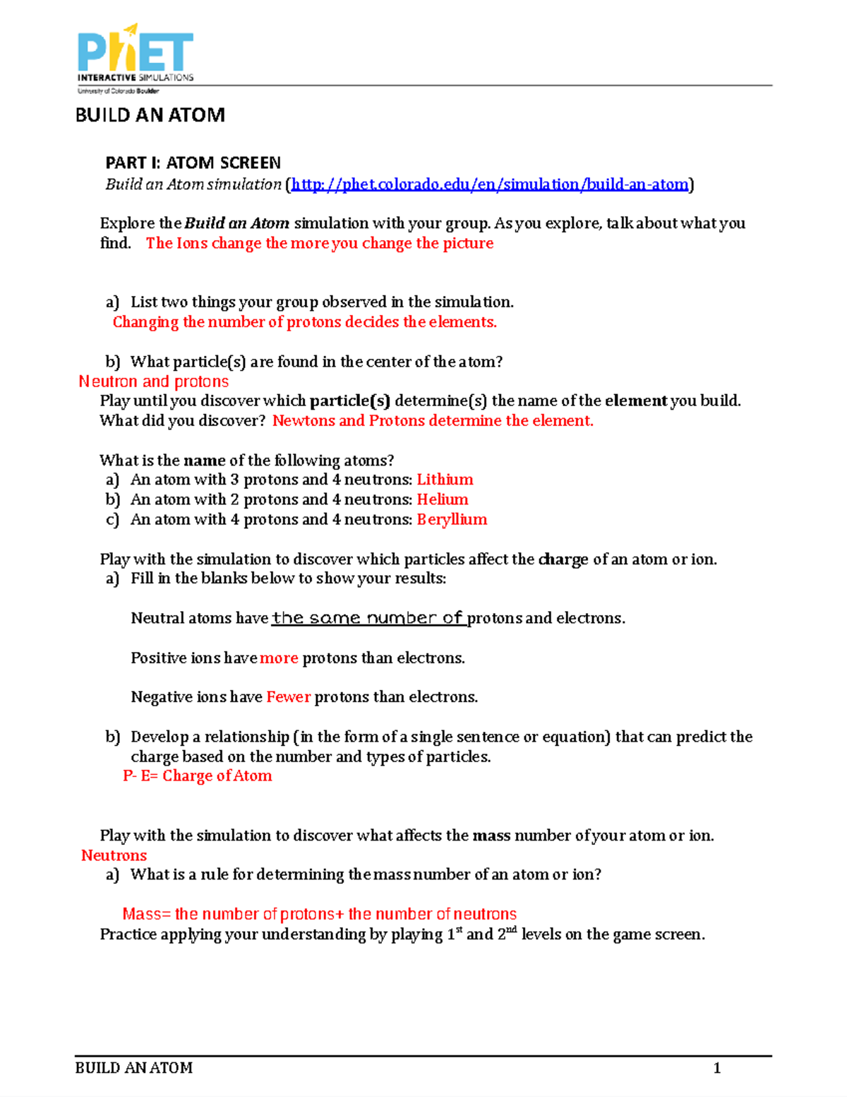 Differential equations and linear algebra - BUILD AN ATOM PART I: ATOM SCREEN Build an Atom ...