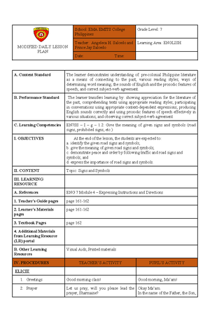 DDL Internal Structure OF THE Earth - MODIFIED DAILY LESSON PLAN School ...