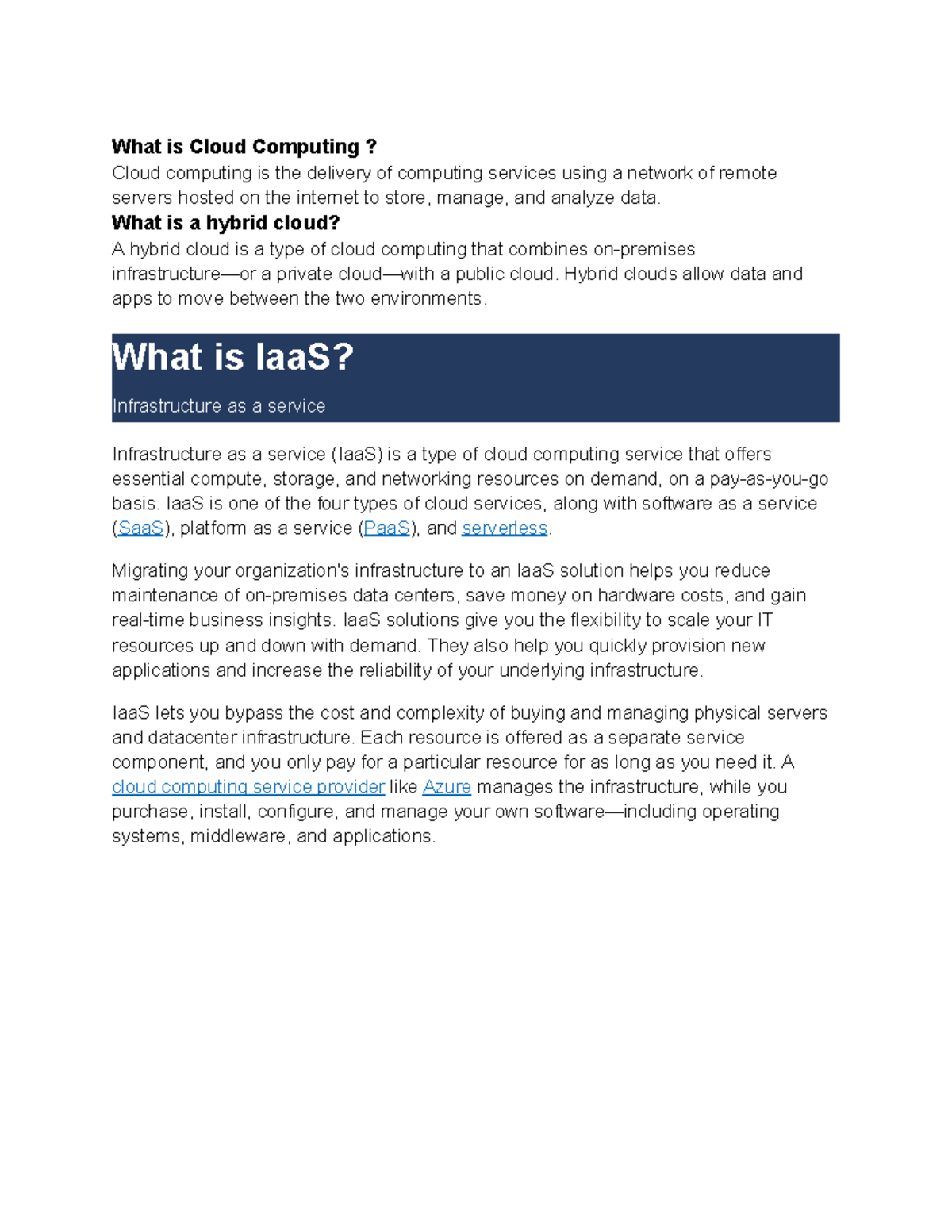 What is Iaa S - Type of Cloud Services - What is Cloud Computing? Cloud ...