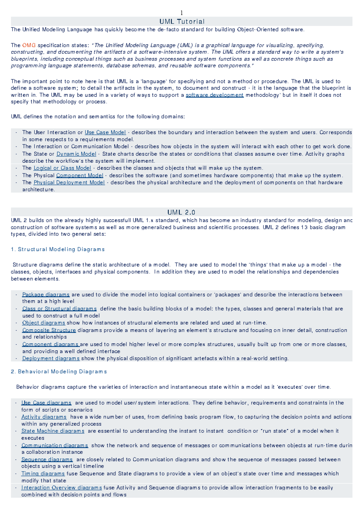 Uml2 diagrams - Summary Systems Analysis - UML Tutorial The Unified ...