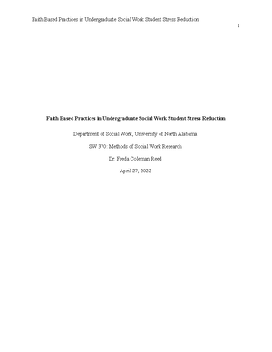 SW 370 Observation Exercise Part I - Name ...