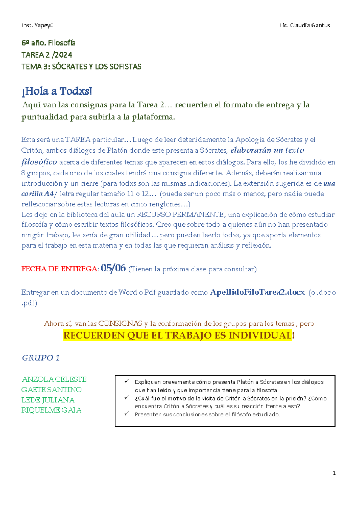 Tarea 2 filo24 - Hola Fran te envío la información contenida - Inst ...
