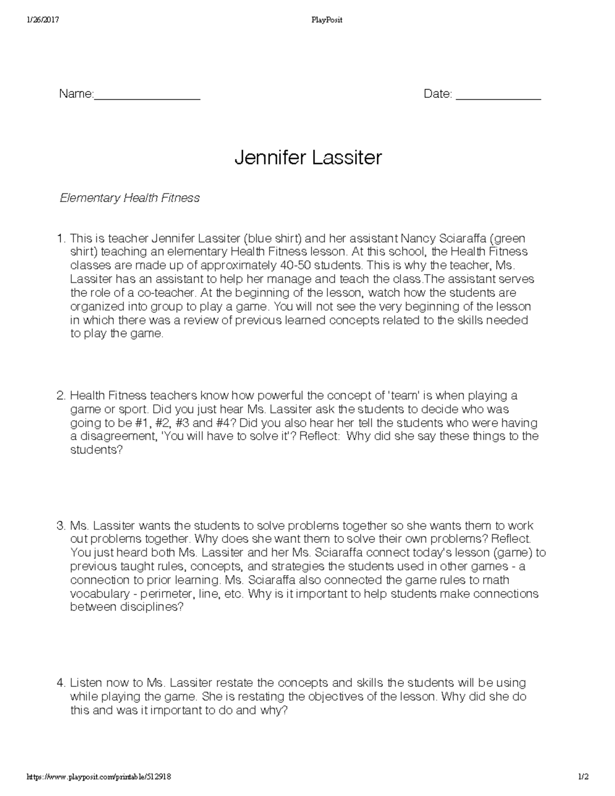 Jennifer Lassiter Revised-1 - 1/26/2017 PlayPosit playposit/printable ...