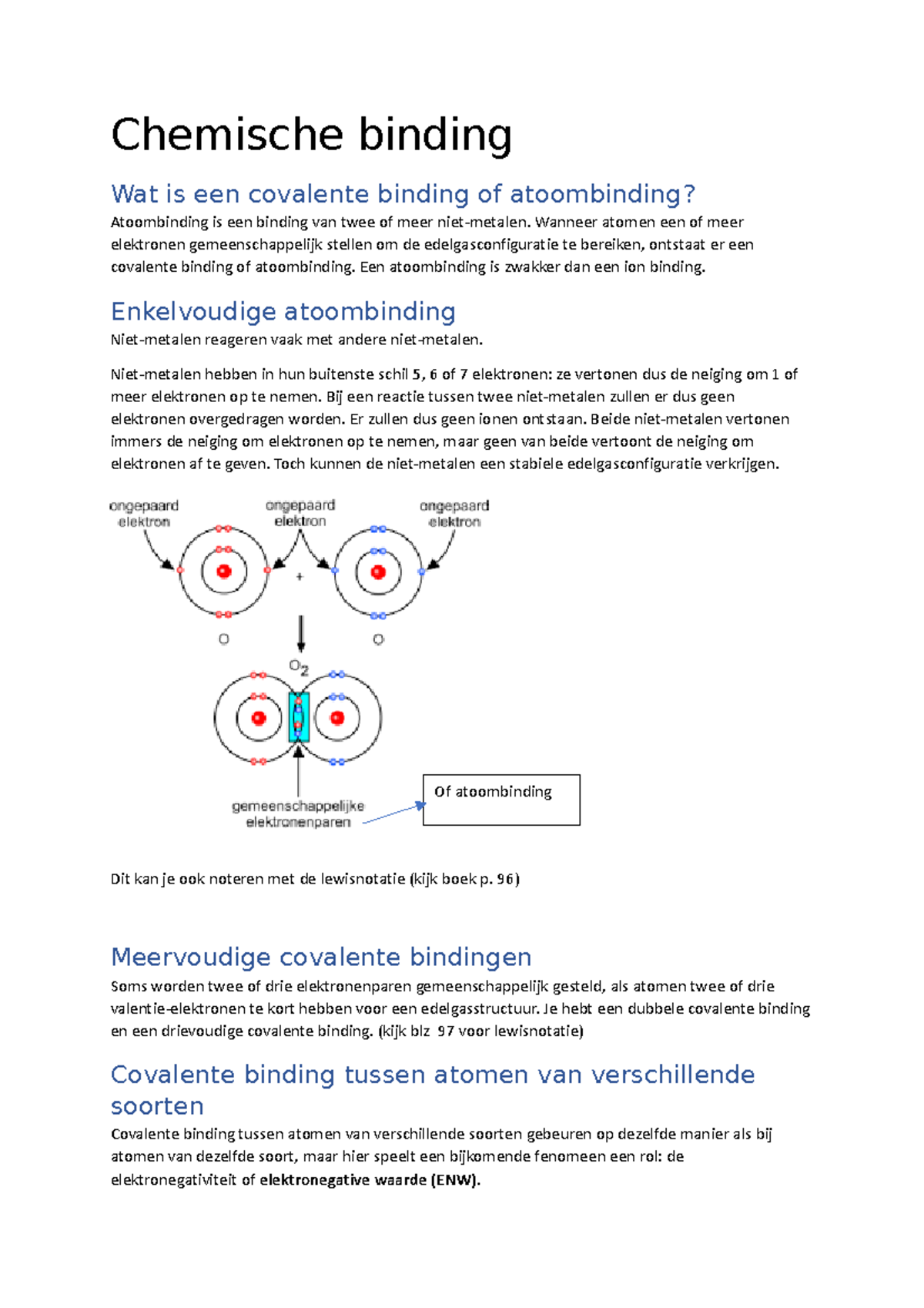 Chemie samenvatting - process chemische binding - Chemische binding Wat ...