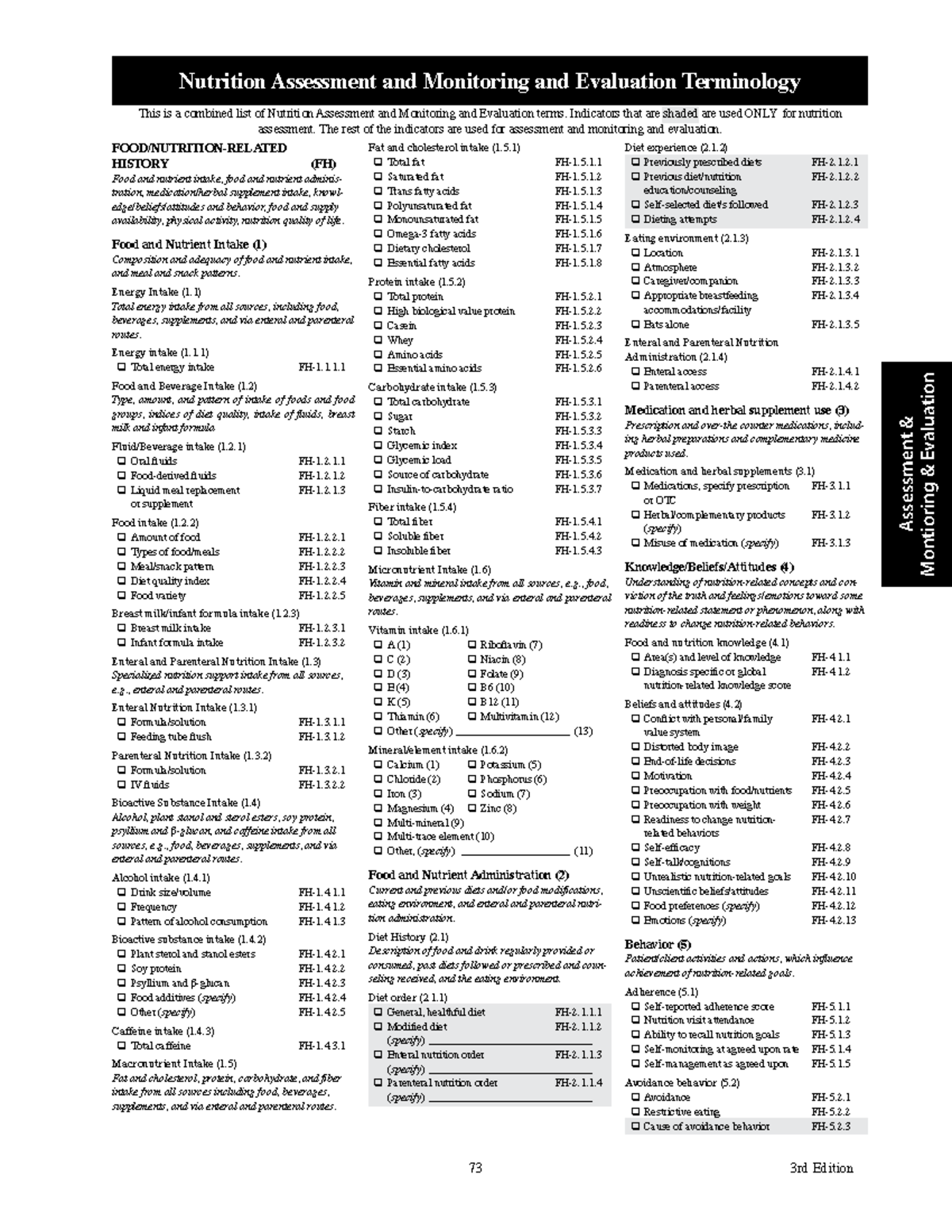 NCP codes A M E - 73 3rd Edition Assessment & Montioring & Evaluation ...
