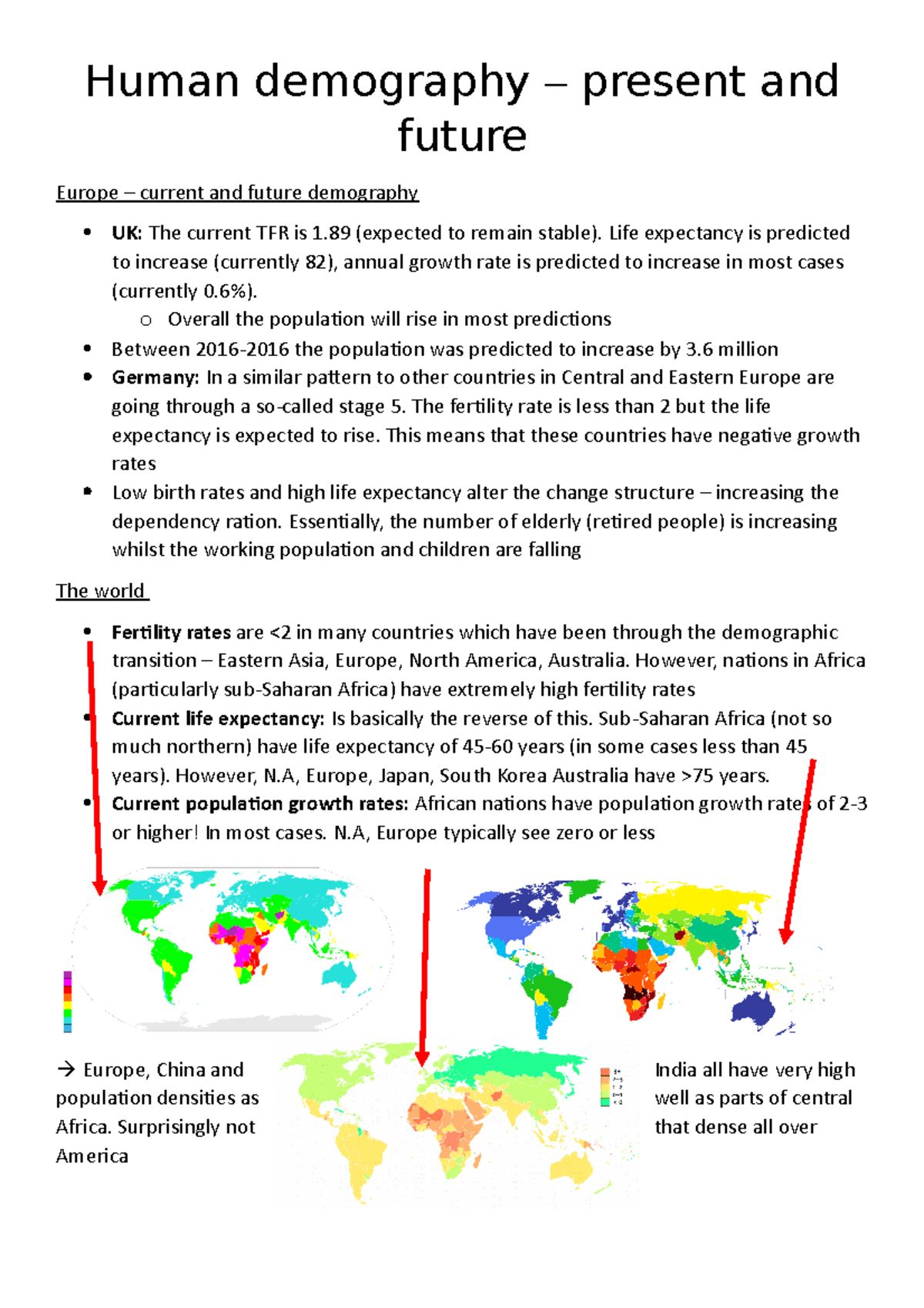 Demography 2 - Lecture Notes - Human demography – present and future ...