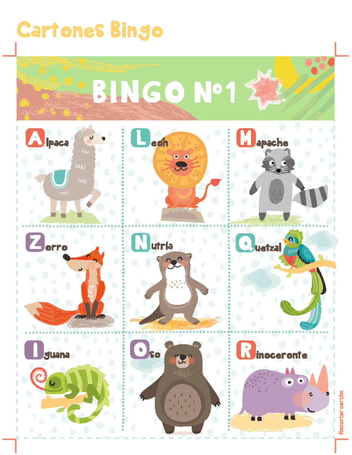 12 Cartones Bingo - PARA JUGAR APRENDIENDO - Didáctica en la Enseñanza ...