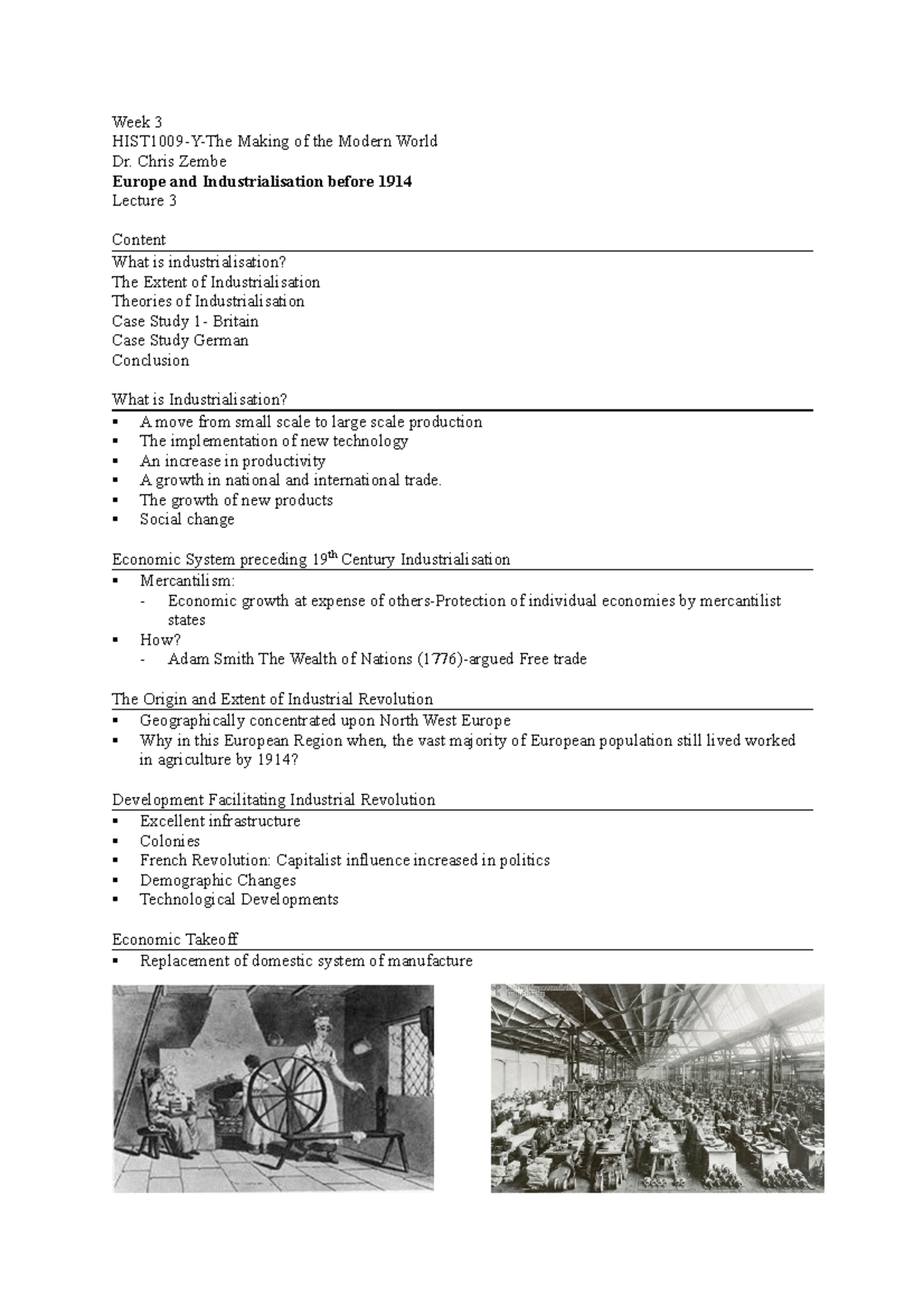 The Making of the Modern World Lecture 3 - Europe and Industrialisation ...