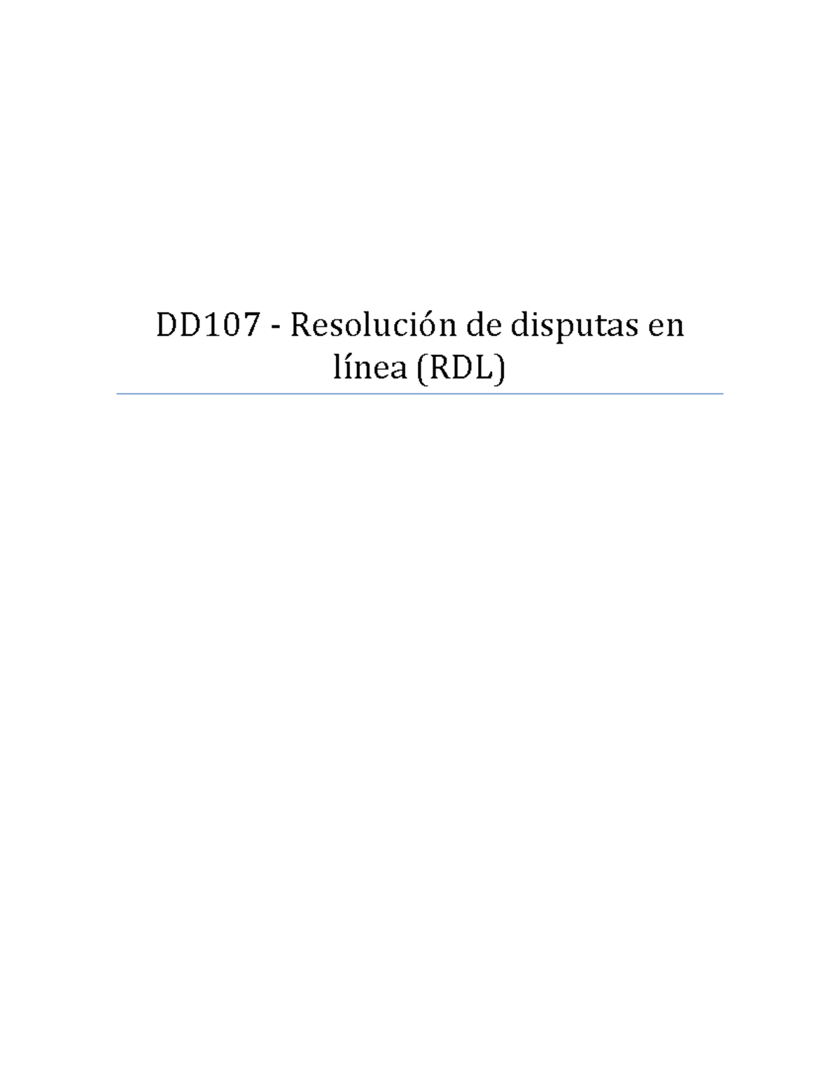DD107 Resolución de disputas en línea (RDL) - DD107 - Resolucio n de disputas en lí nea (RDL ...