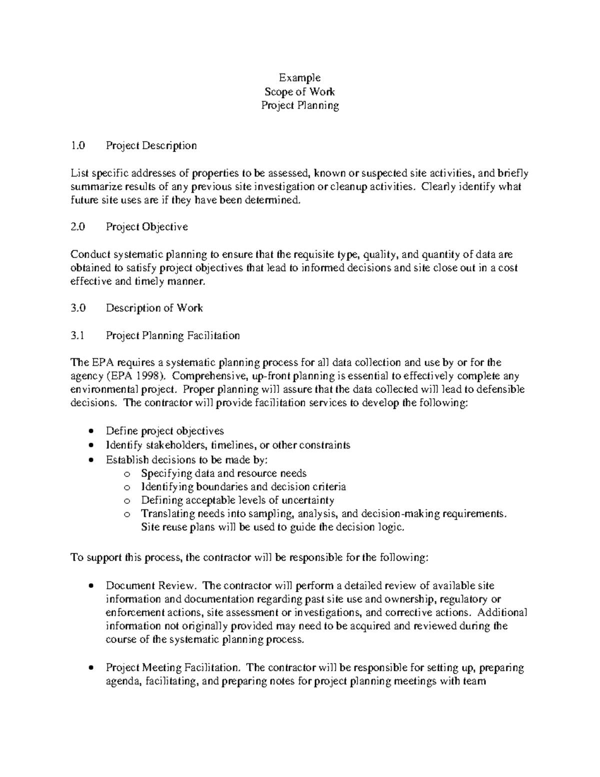 Sample systematic planning advisor sow 3 - Example Scope of Work ...