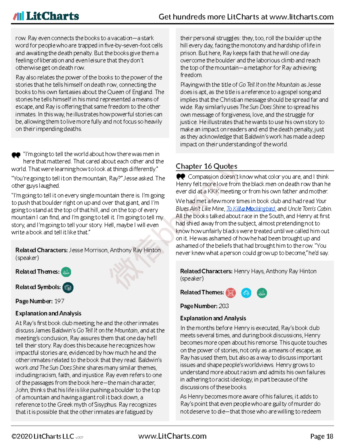 The-Sun-Does-Shine-Lit Chart 18 - row. Ray even connects the books to a ...