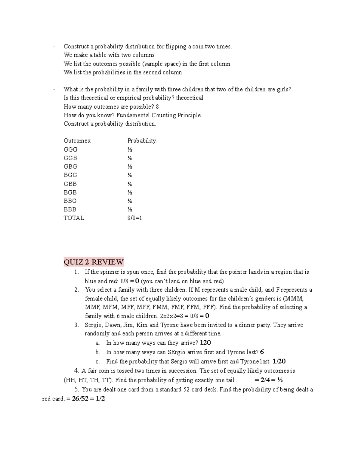 Eleven - Notes taken from the text book for Quantitative Reasoning and ...