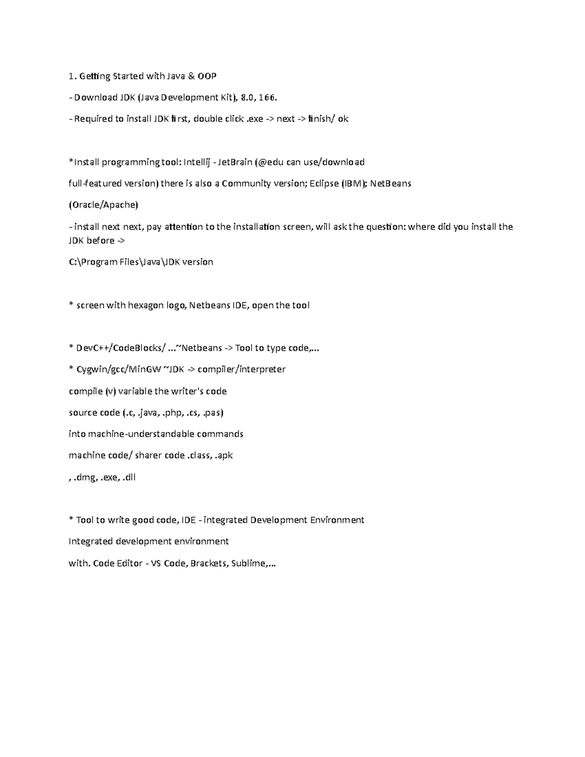 New Microsoft Word Document - Getting Started with Java & OOP Download ...
