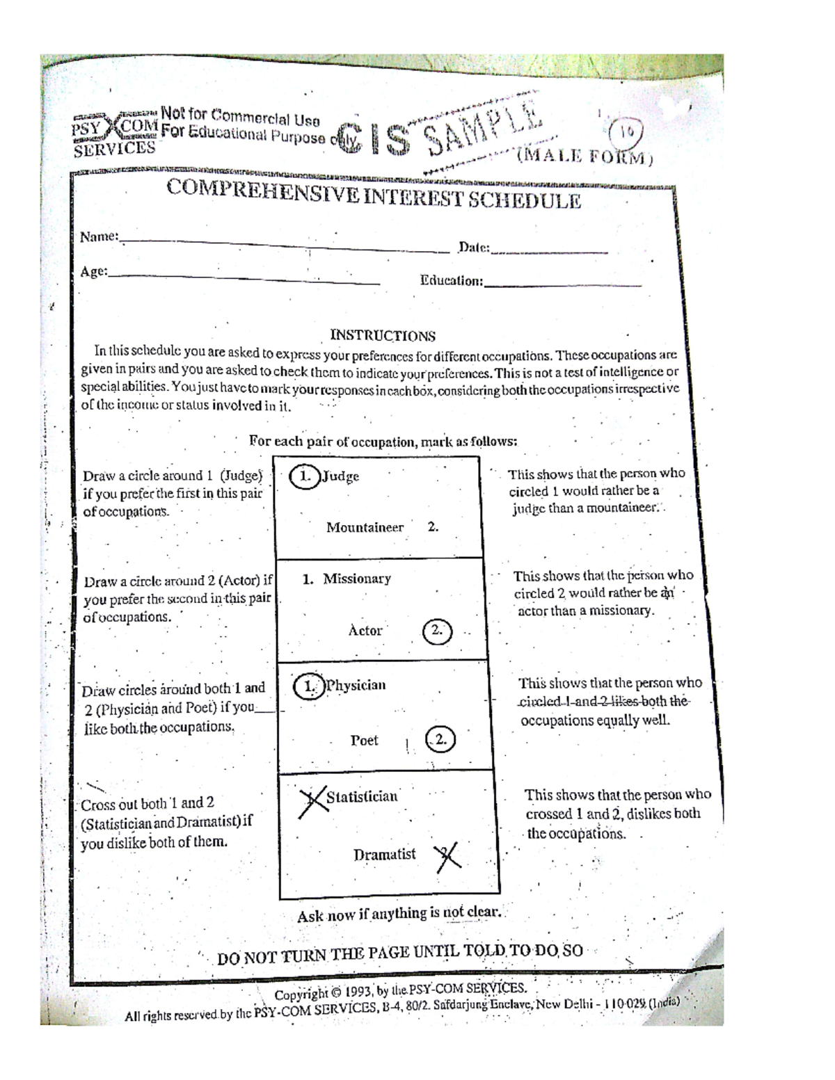 Cis questionnaire - Clinical Psychology - Studocu