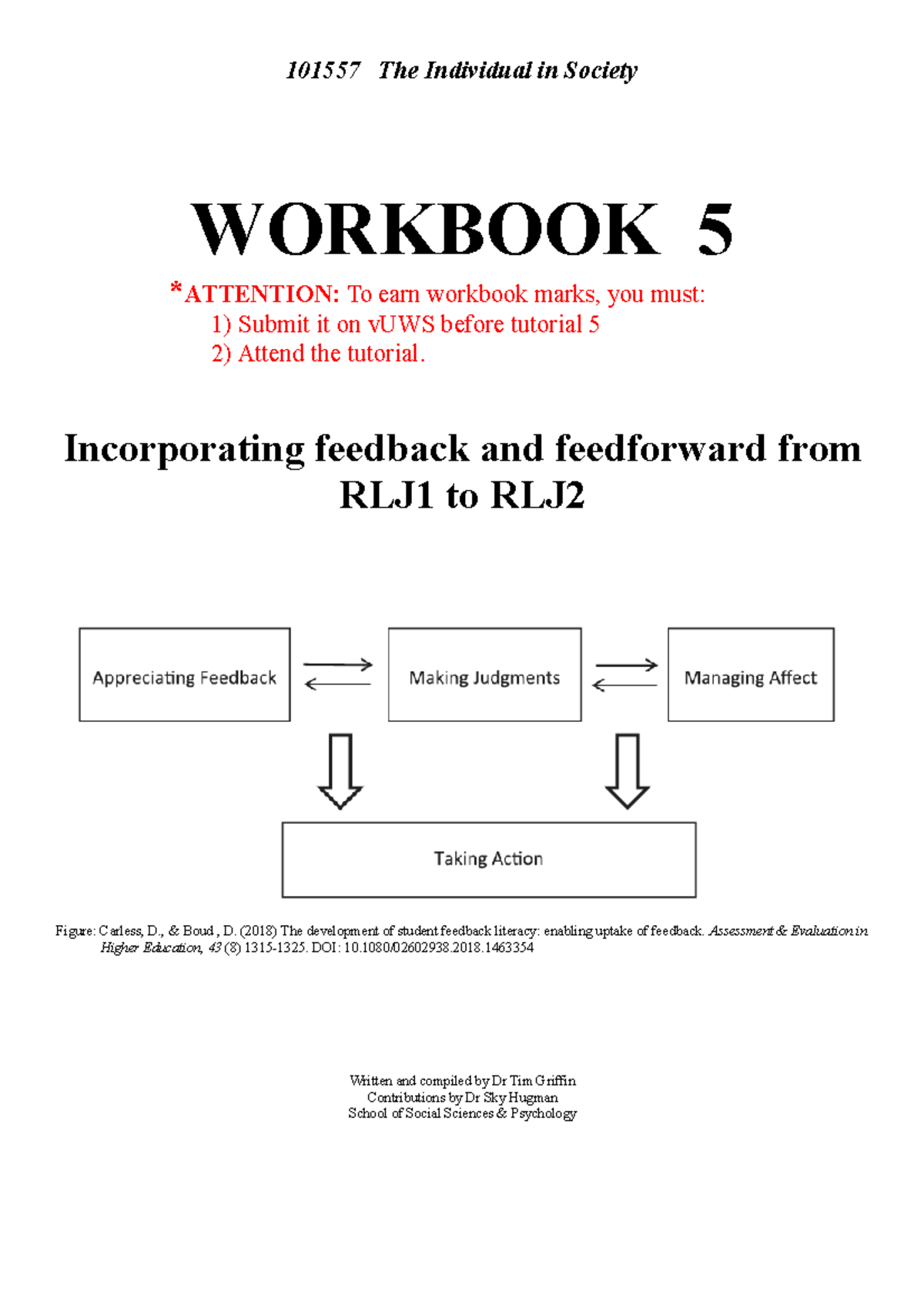 Workbook 5 - Unit guide - 101557 The Individual in Society WORKBOOK 5 ...