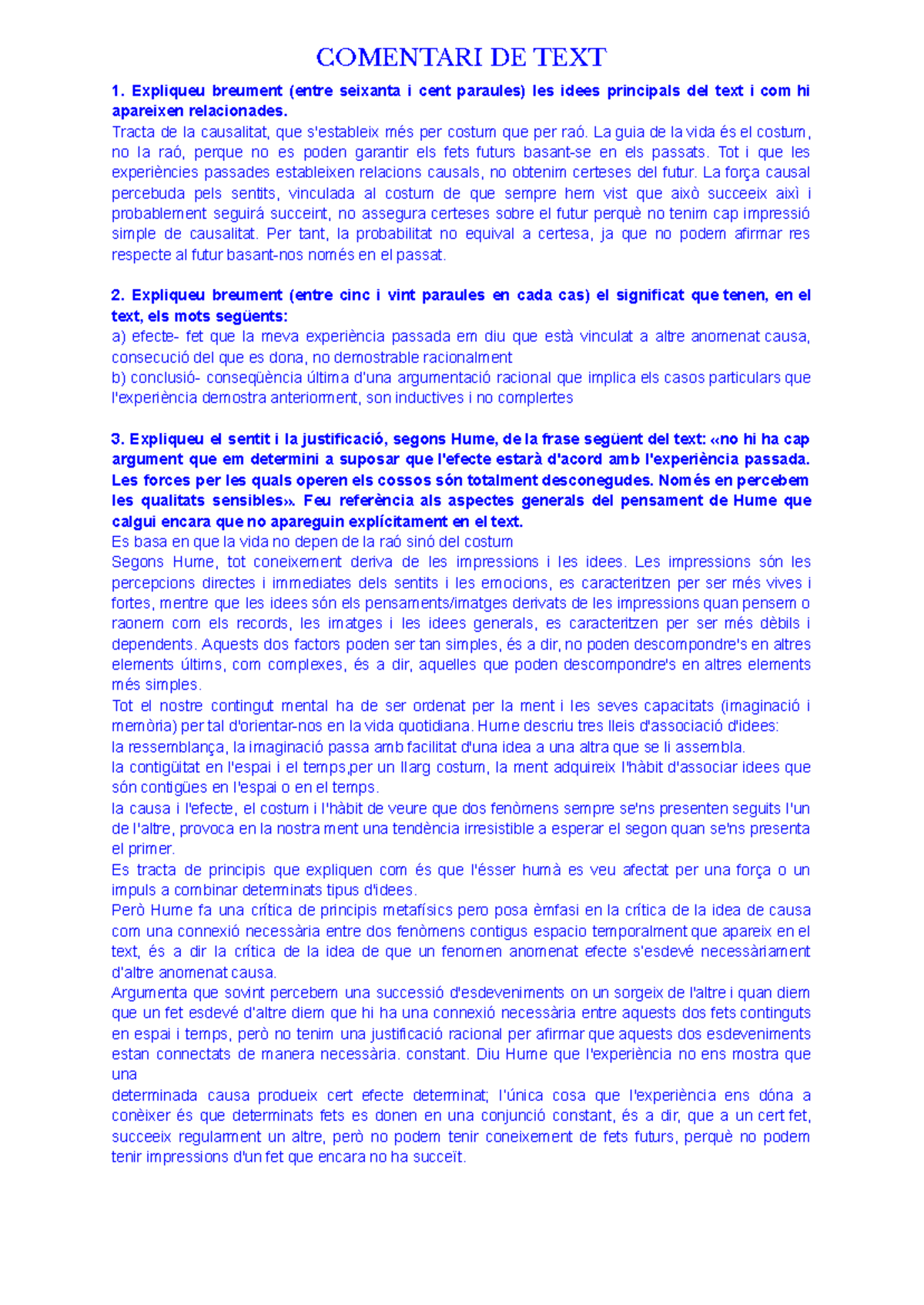 Comentari de filo - COMENTARI DE TEXT Expliqueu breument (entre ...