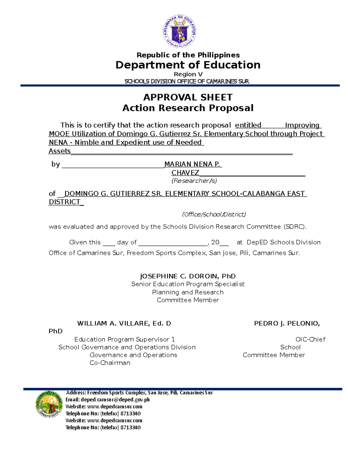 2021-AR Approval Sheet-NON-BERF - Republic of the Philippines ...