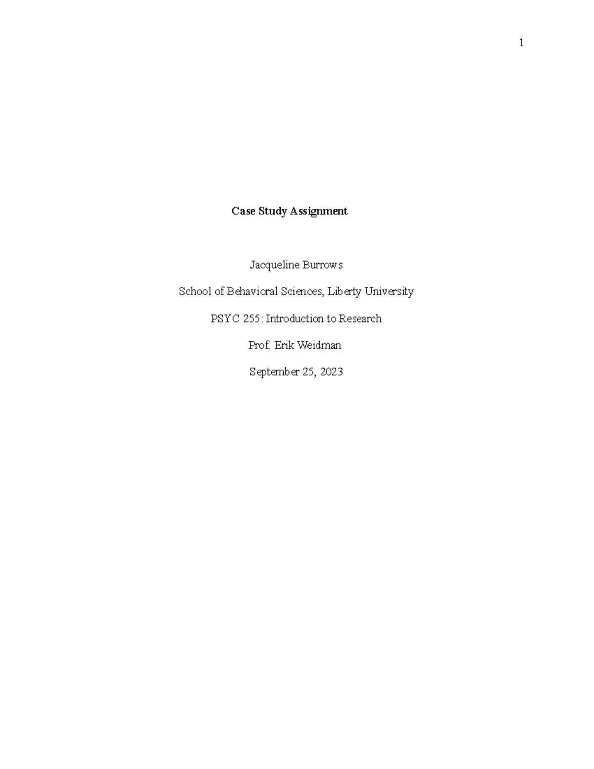 Burrows Case Study assignment module 5 - Case Study Assignment ...