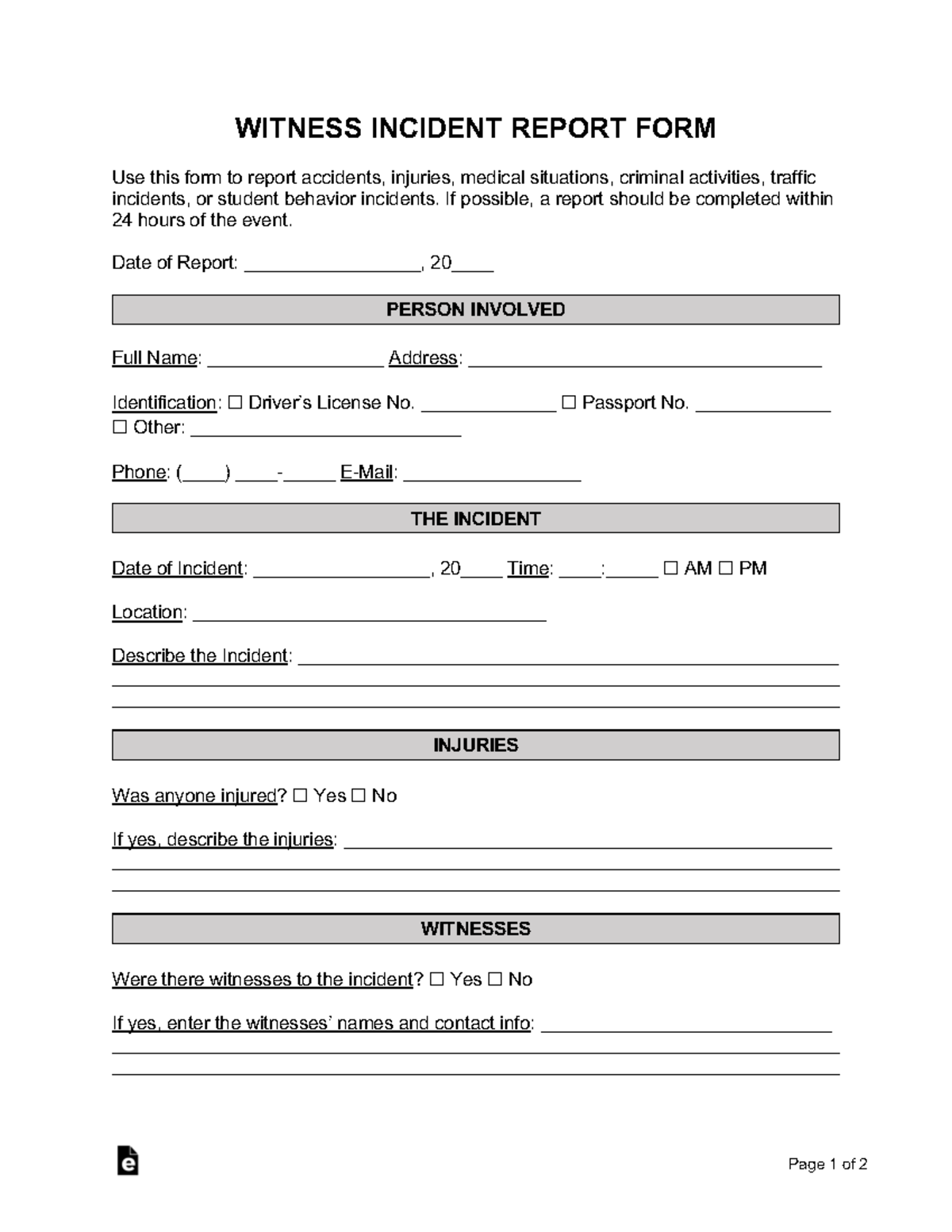 Witness-Incident-Report - Page 1 of 2 WITNESS INCIDENT REPORT FORM Use ...
