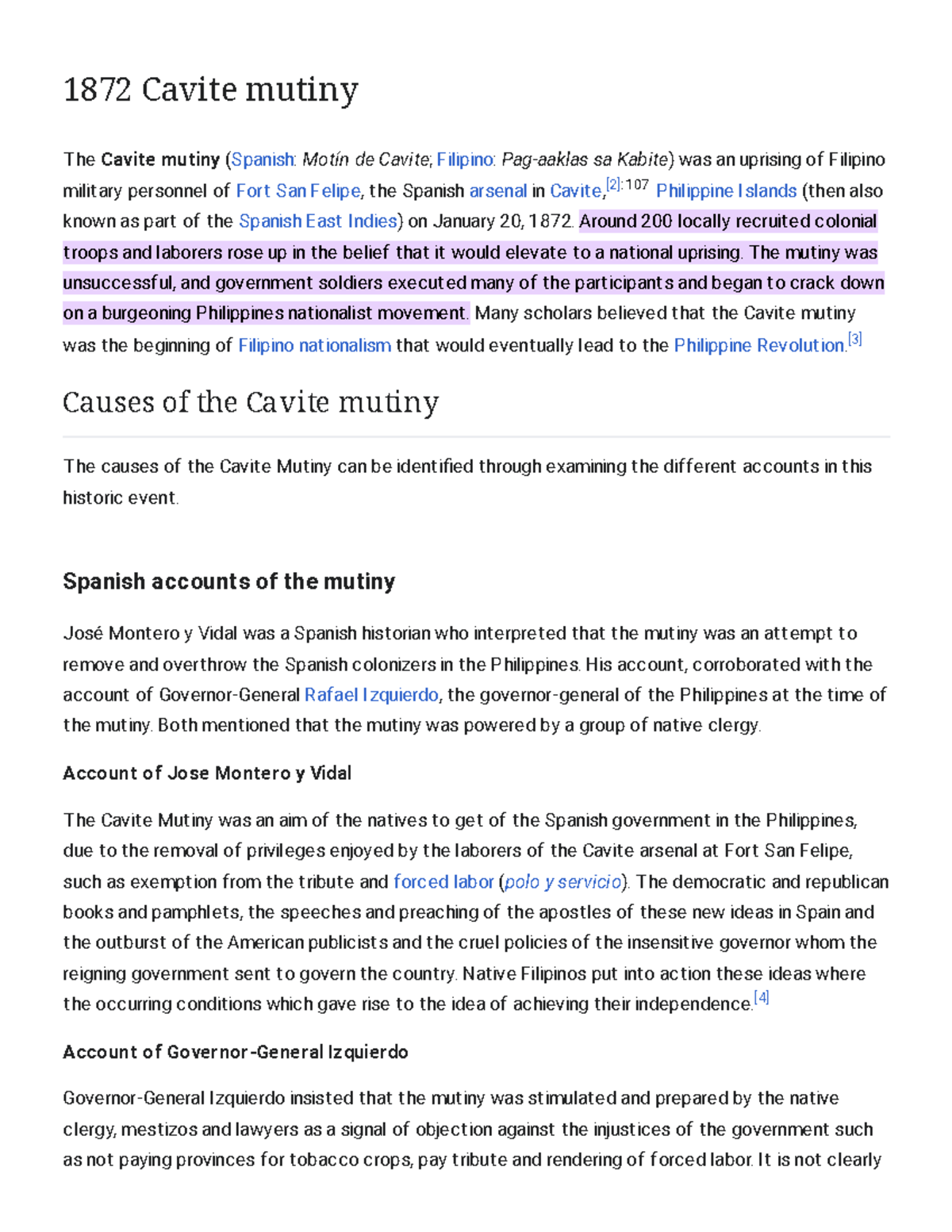 1872 Cavite mutiny - Wikipedia - 1872 Cavite mutiny The Cavite mutiny ...