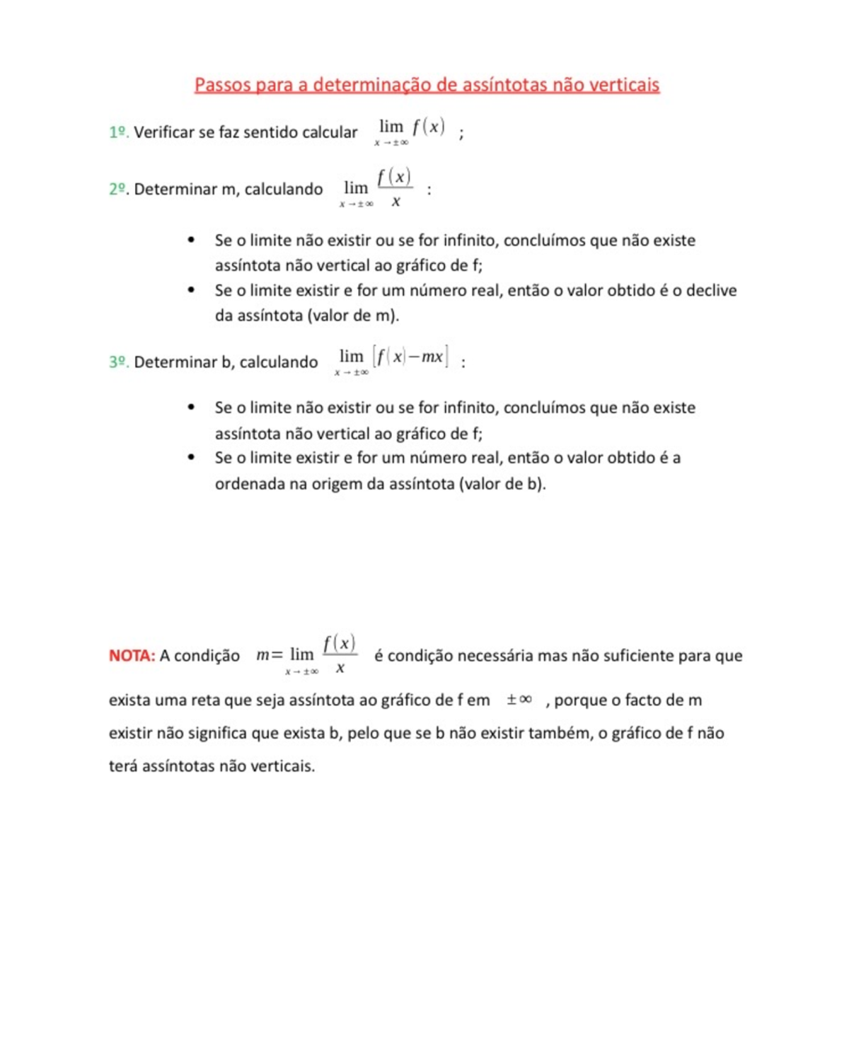 Assíntota vertical - Matemática A - Studocu