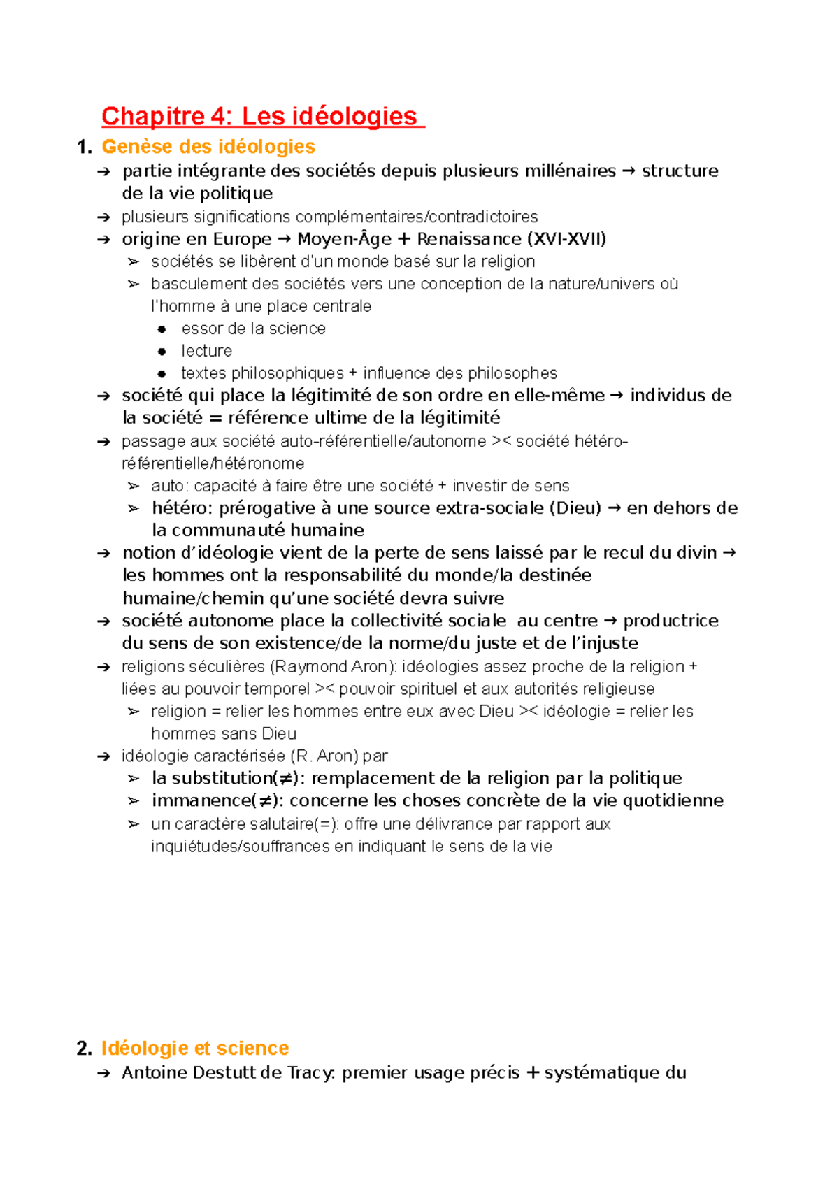 Chapitre 4: Les idéologies - Genèse des idéologies partie intégrante ...