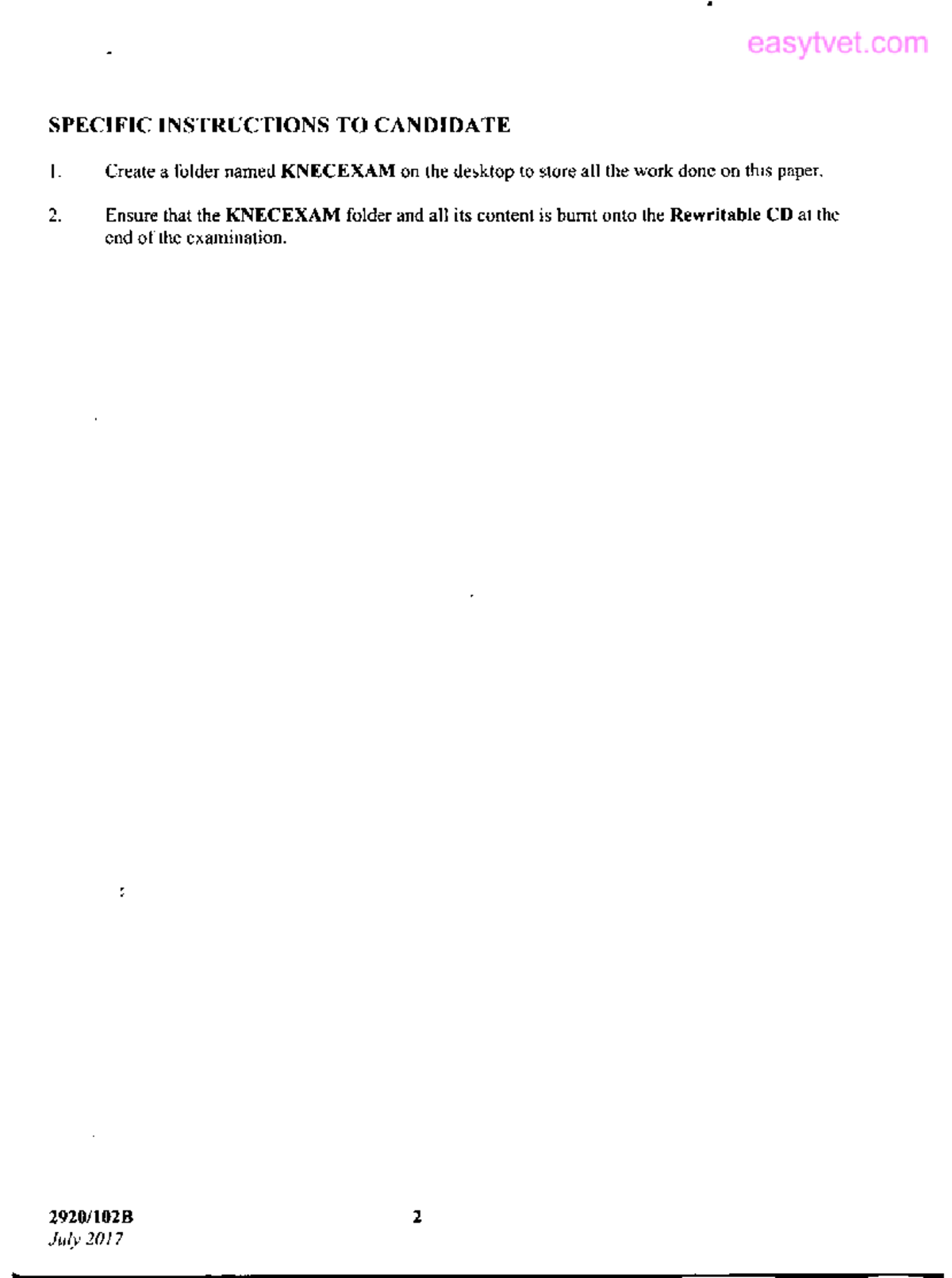 Computer Applicatin I-2-12 - easytvet SPECIFIC INSTRUCTIONS TO ...