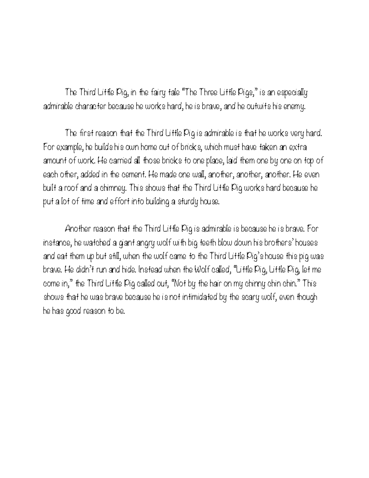 The Third Little Pig - example of literacy - The Third Little Pig, in ...