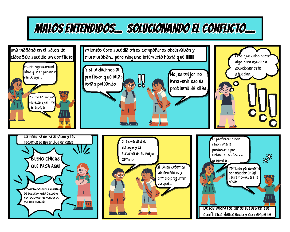 Historieta Importancia del Diálogo Divertido Colorido - malos ...