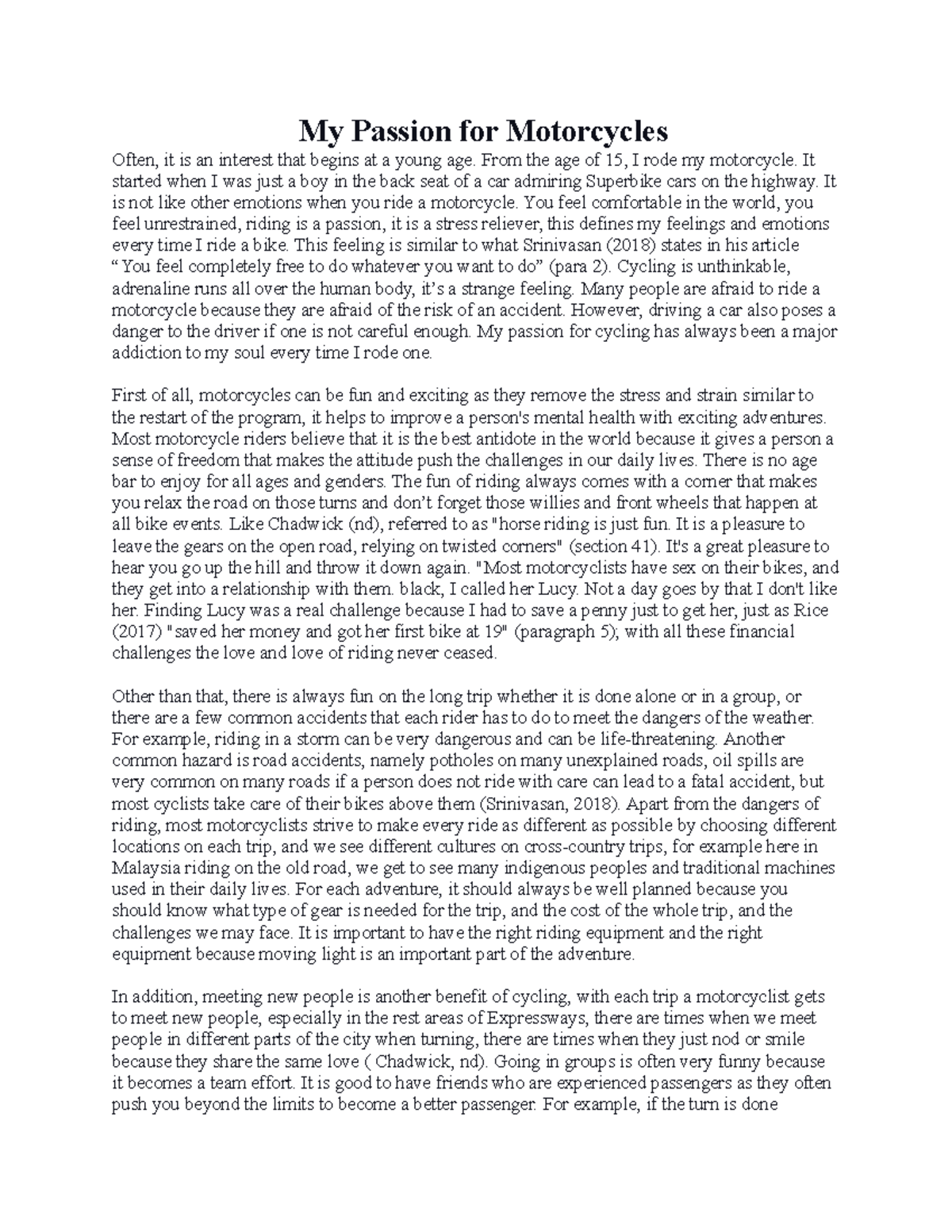 My Passion for Motorcycles - My Passion for Motorcycles Often, it is an ...