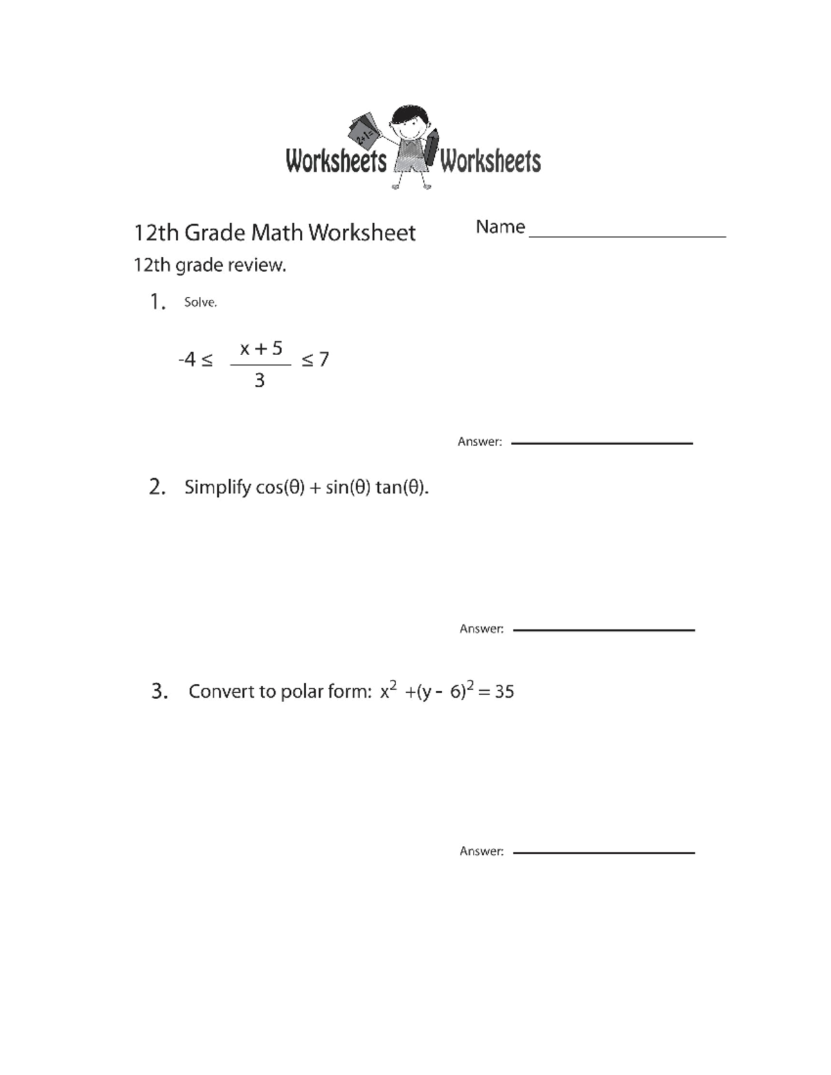 math worksheet from grade 12 alberta curicculum trgonometry sine ...
