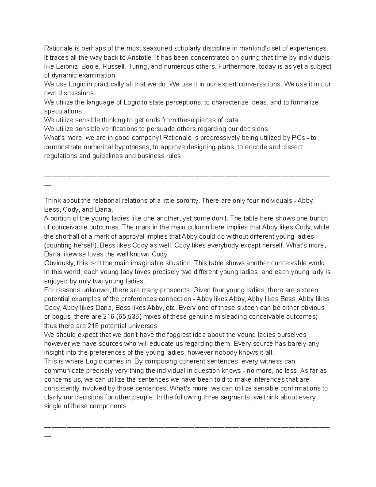 Intro to Logic Chpt 1 course work - Rationale is perhaps of the most ...