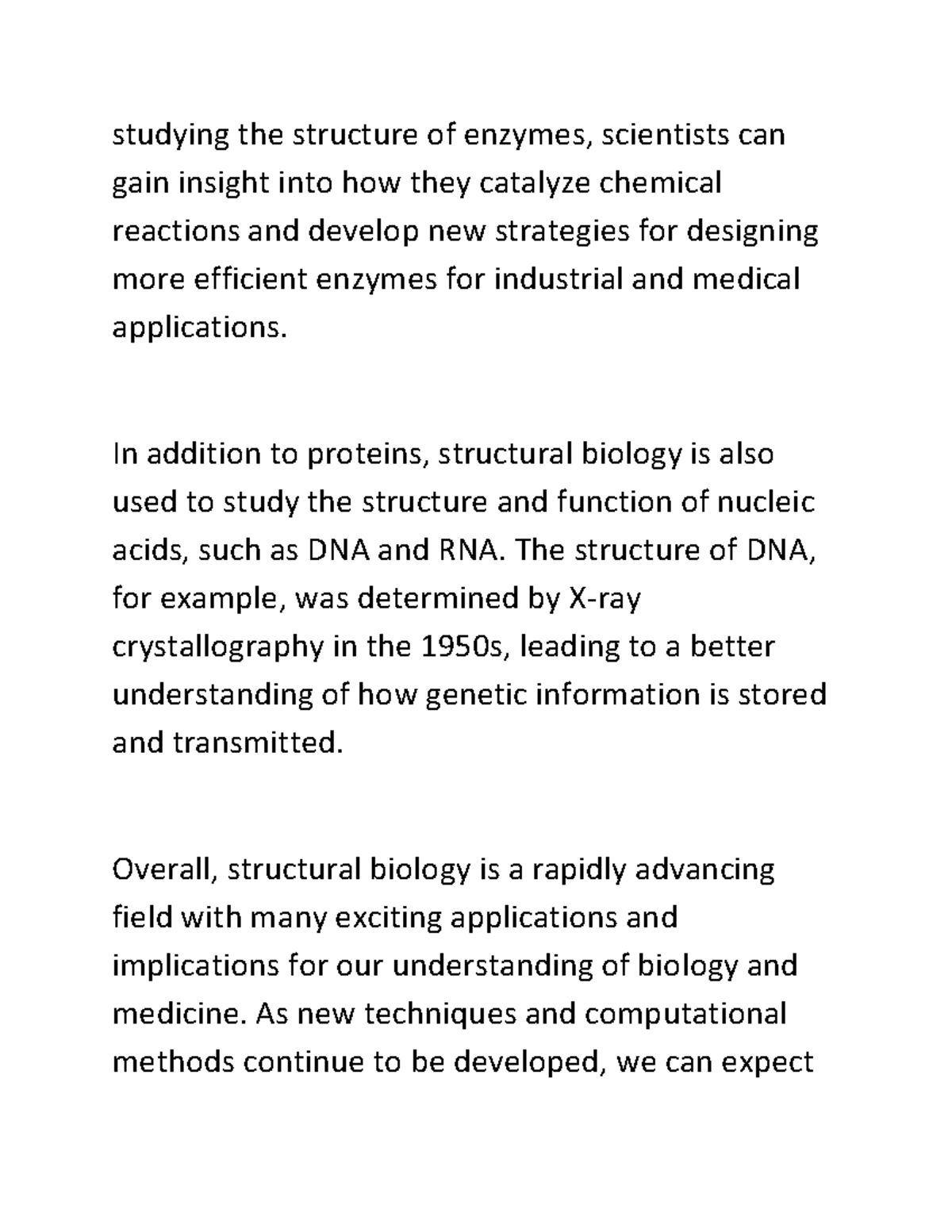 Structural biology part 3 - studying the structure of enzymes ...