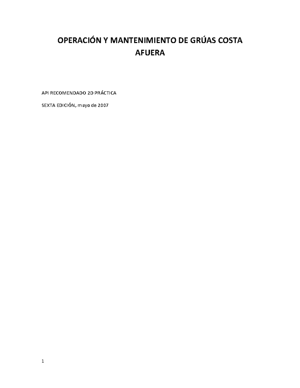 Pdfcoffee - Api 2d - OPERACIÓN Y MANTENIMIENTO DE GRÚAS COSTA AFUERA API RECOMENDADO 2D PRÁCTICA ...