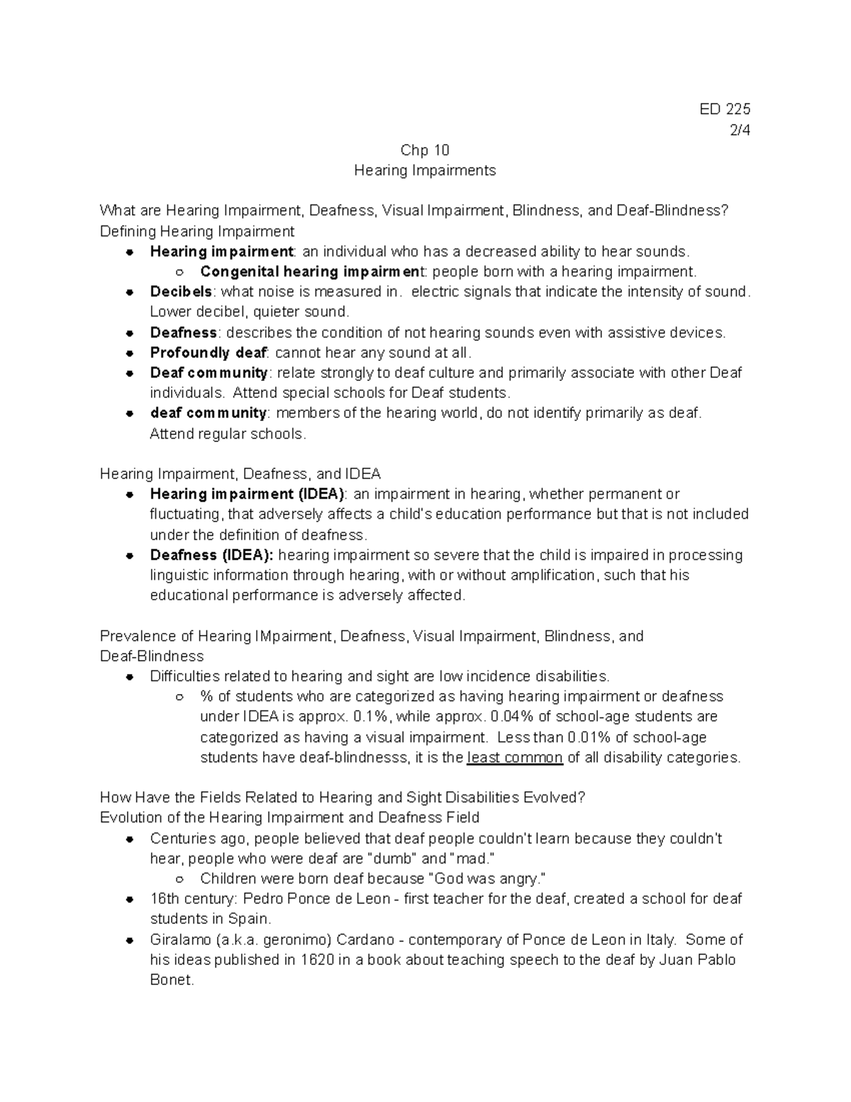 Chp 10 - Hearing Impairments - ED 225 2/ Chp 10 Hearing Impairments ...