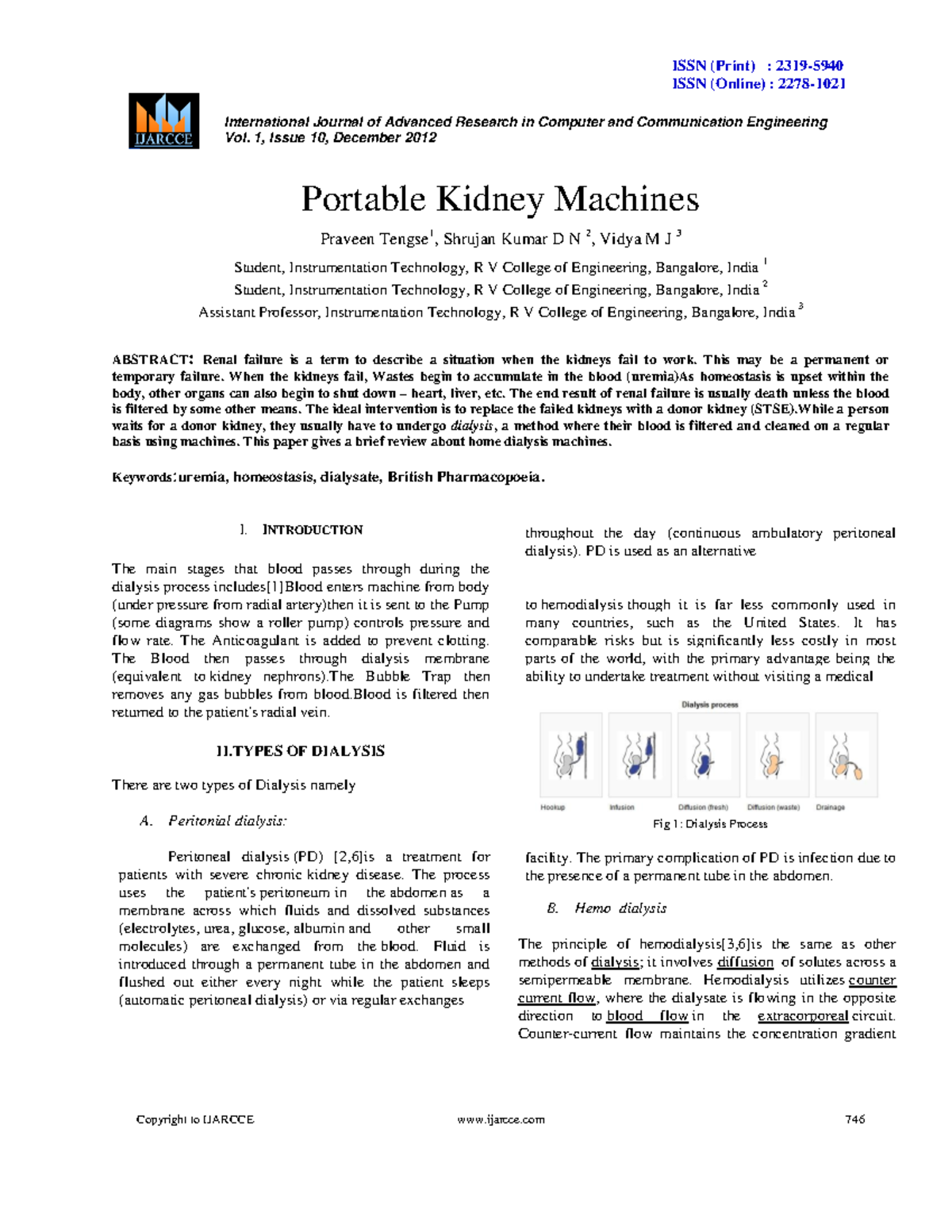 2 Portable Kidney Machines - ISSN (Print) : 2319- ISSN (Online) : 2278 ...