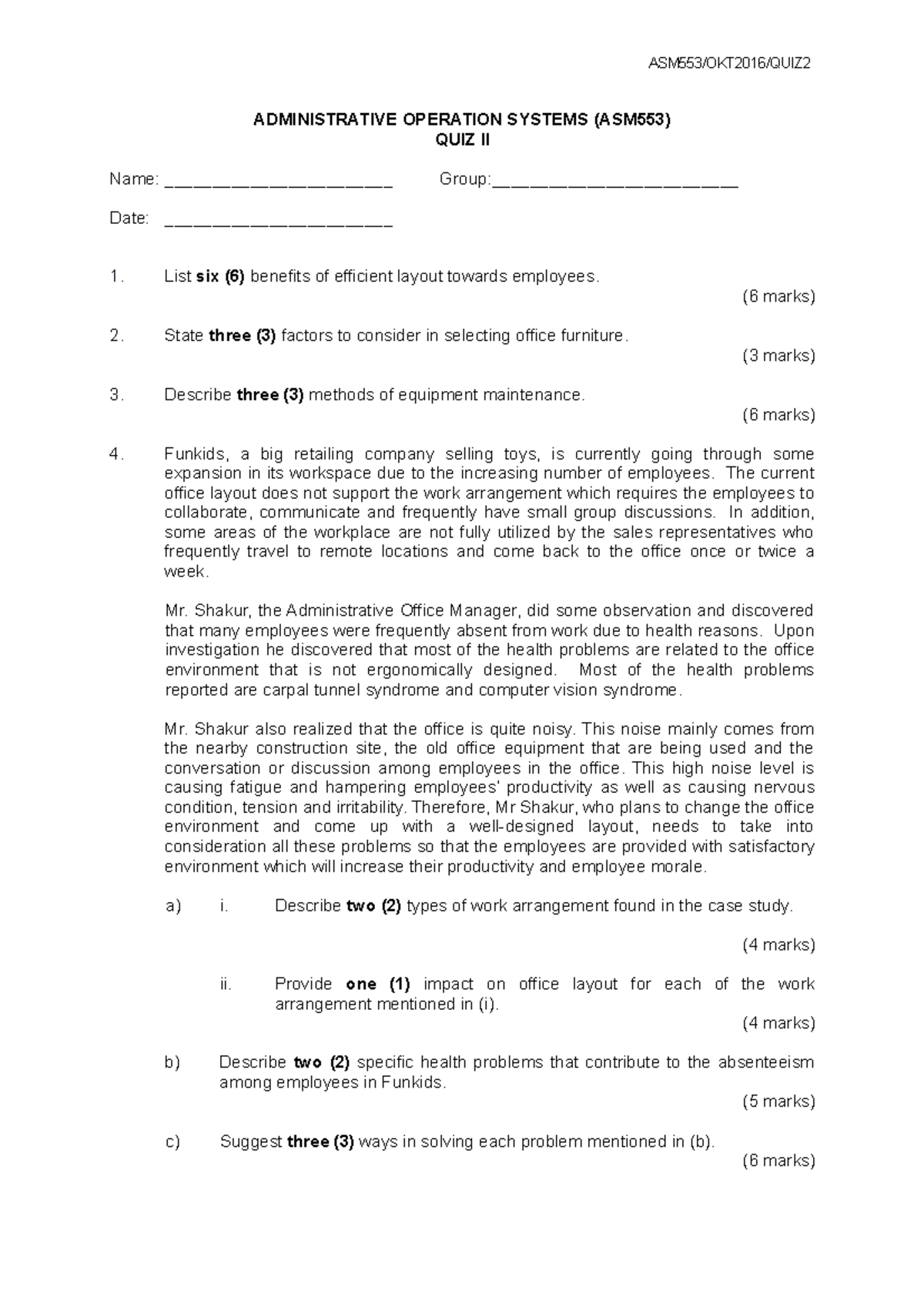 ASM553 QUIZ 2 Oktober 2016 - ASM553/OKT2016/QUIZ ADMINISTRATIVE ...