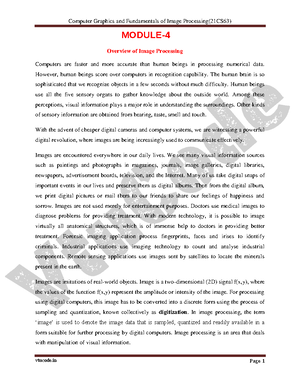 Computer graphics and fundamentals of image processing 21cs63 - MODULE ...