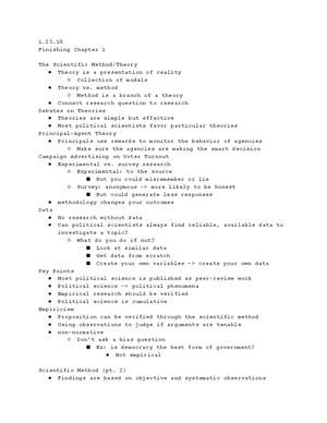 Ps 372 - Lecture notes 5-7 - Borgen organization Concepts and ...