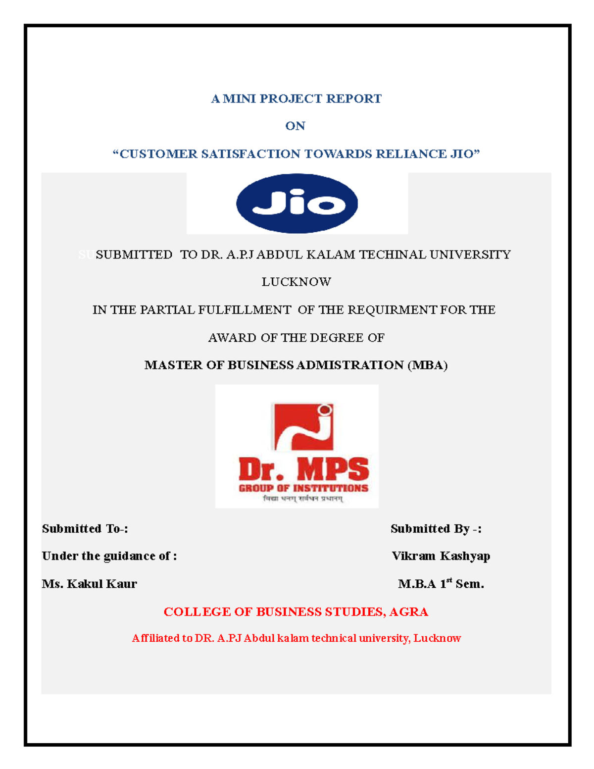 A MINI Project Report - ####### A MINI PROJECT REPORT ####### ON ...