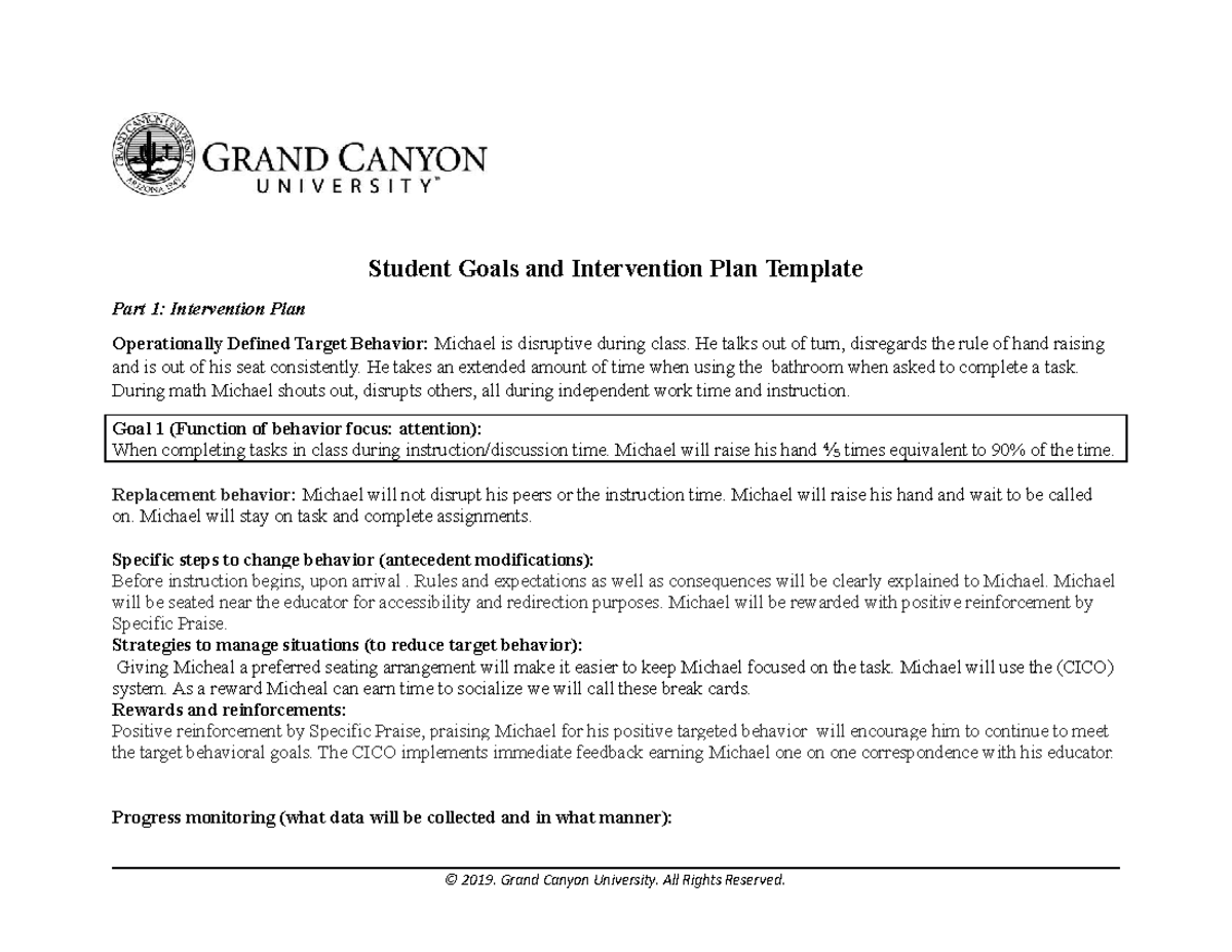 SPD-400-D-T6-Student Goals and Intervention Plan Template - Student ...