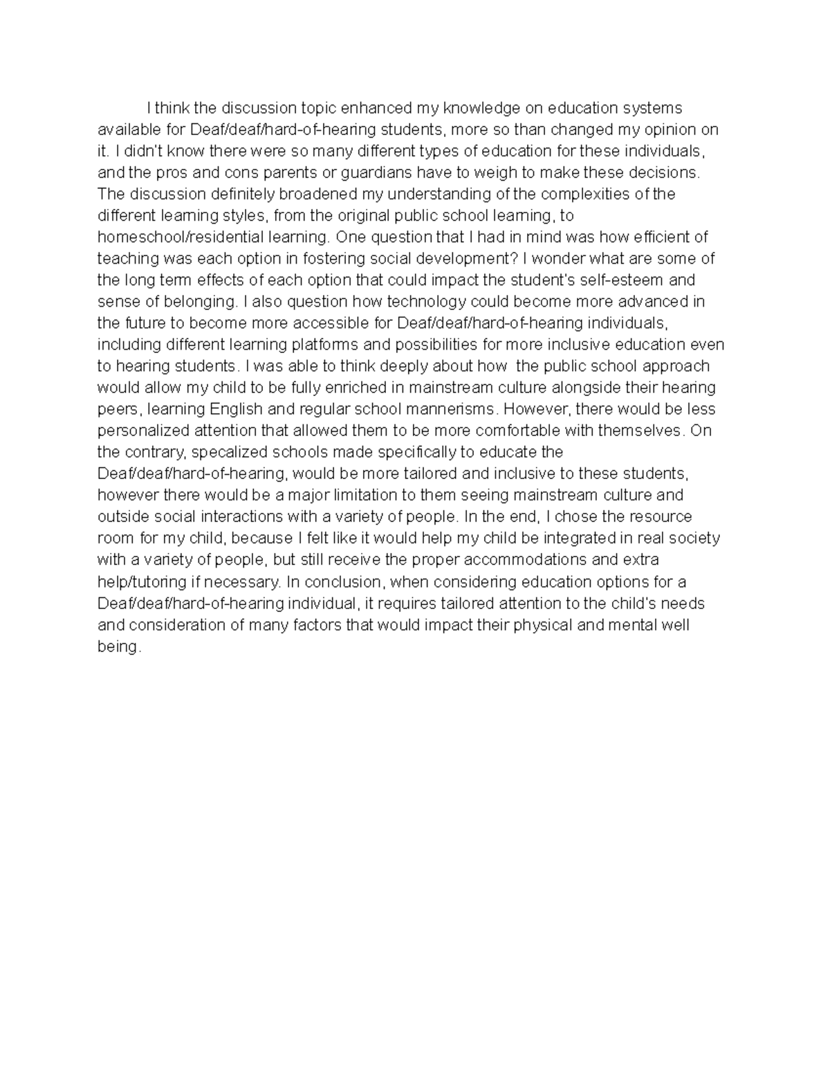 SHS 222 Module 4 Reflection - I think the discussion topic enhanced my ...