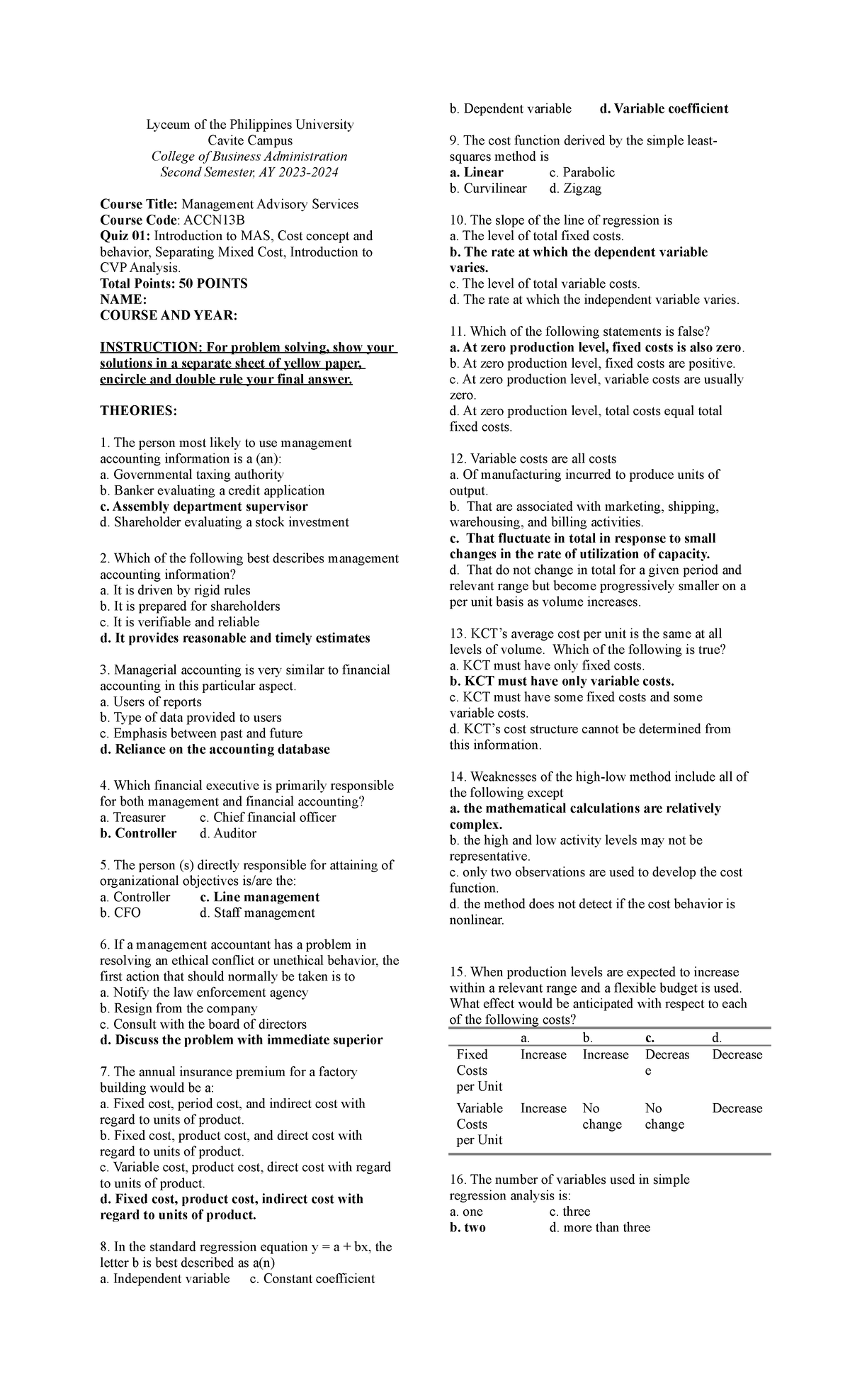 Masprelim QUIZ01 Answerkey 89695 f2a482dbf1228ecc5873553580 b - Lyceum of the Philippines ...