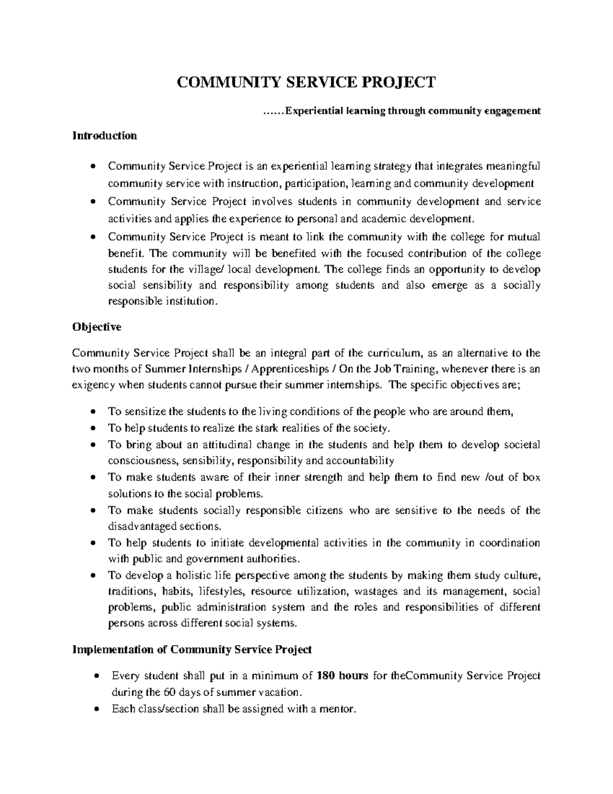Apsche - UG-Community Service Project-11nov20 - COMMUNITY SERVICE ...